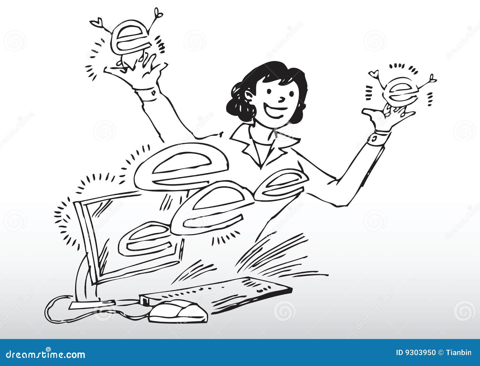 Cartoon Woman Computer Stock Illustrations – 21,089 Cartoon Woman ...