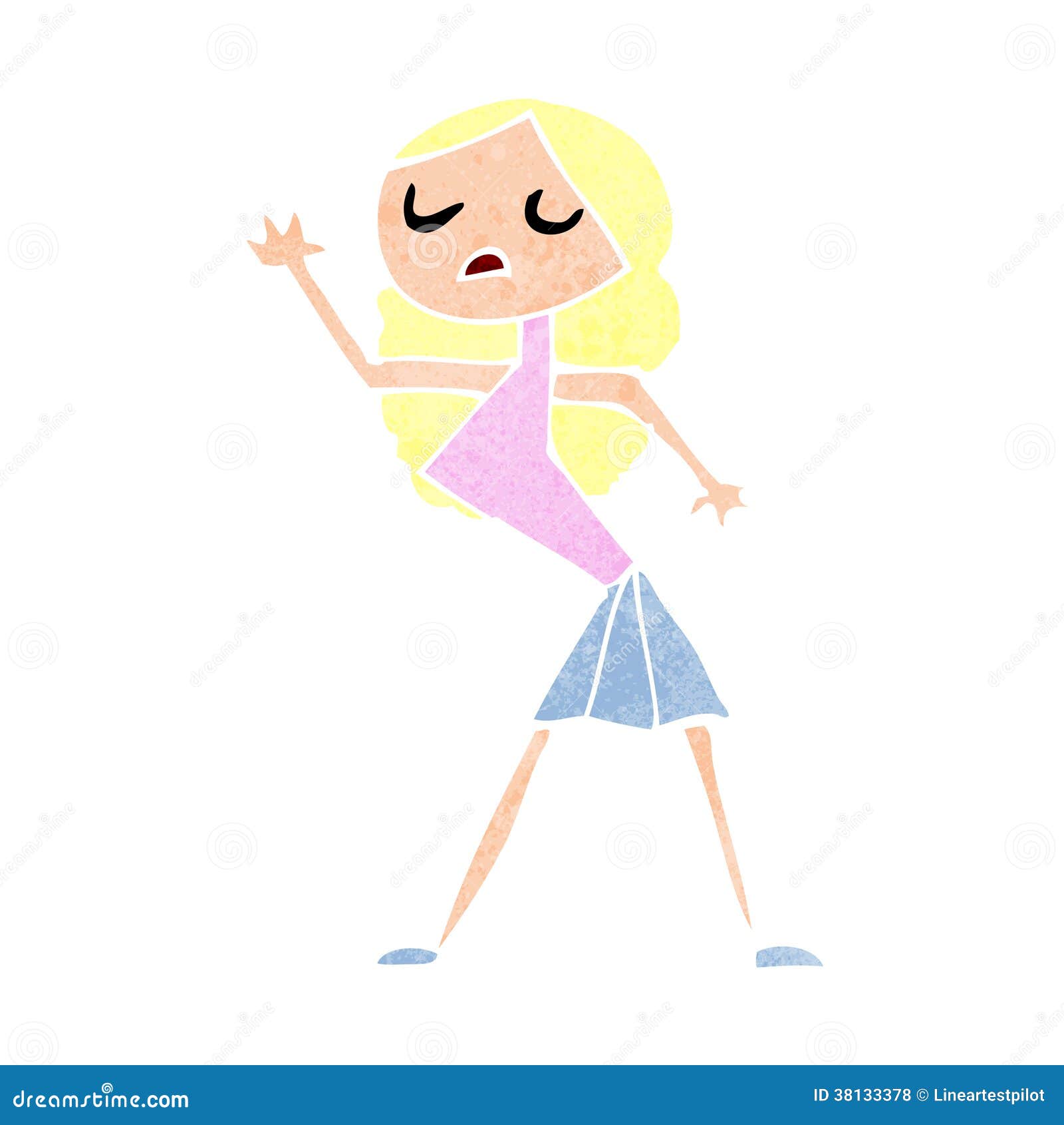 Cartoon woman dancing stock illustration. Illustration of doodle - 38133378
