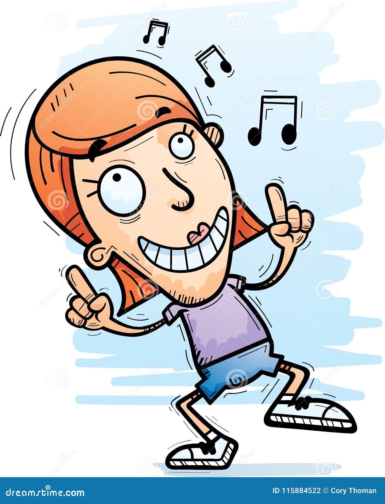 Cartoon Woman Dancing stock vector. Illustration of clip - 115884522