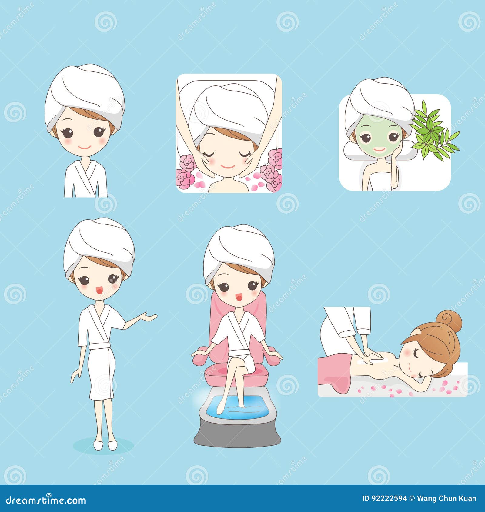 Cartoon woman do spa stock illustration. Illustration of cosmetic ...