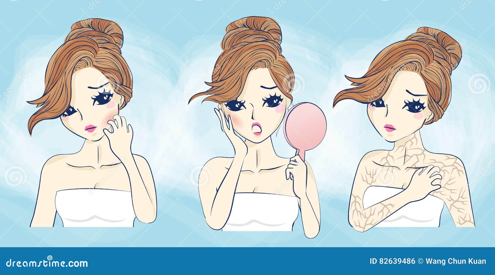 Cartoon Woman Face Skin Problem Stock Vector - Illustration of ... Cartoon Woman Face Skin Problem Stock Vector - Illustration of ...