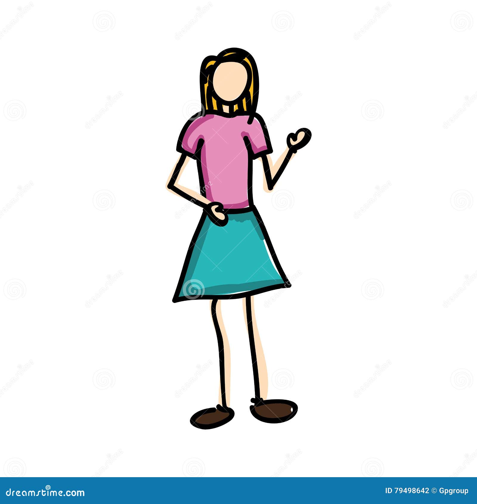 Cartoon woman icon image stock vector. Illustration of funky - 79498642