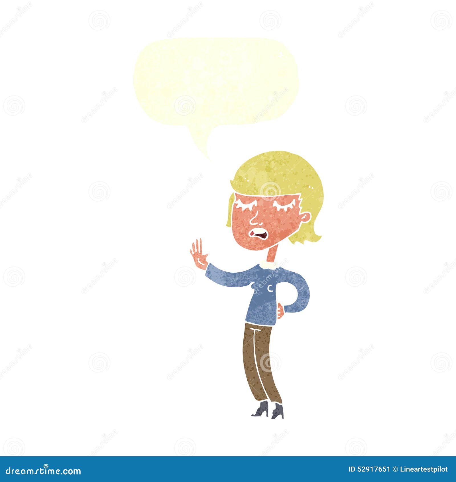 Cartoon Woman Ignoring with Speech Bubble Stock Illustration ...
