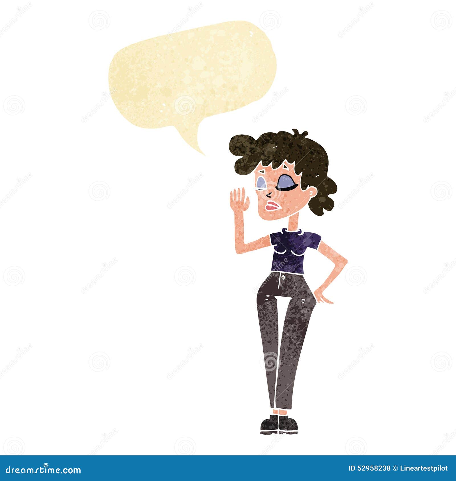 Cartoon Woman Ignoring with Speech Bubble Stock Illustration ...