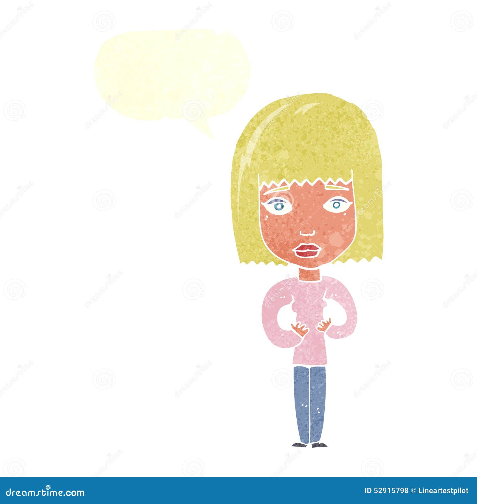 Cartoon Woman Indicating Self Speech Bubble Stock Illustrations – 12 ...