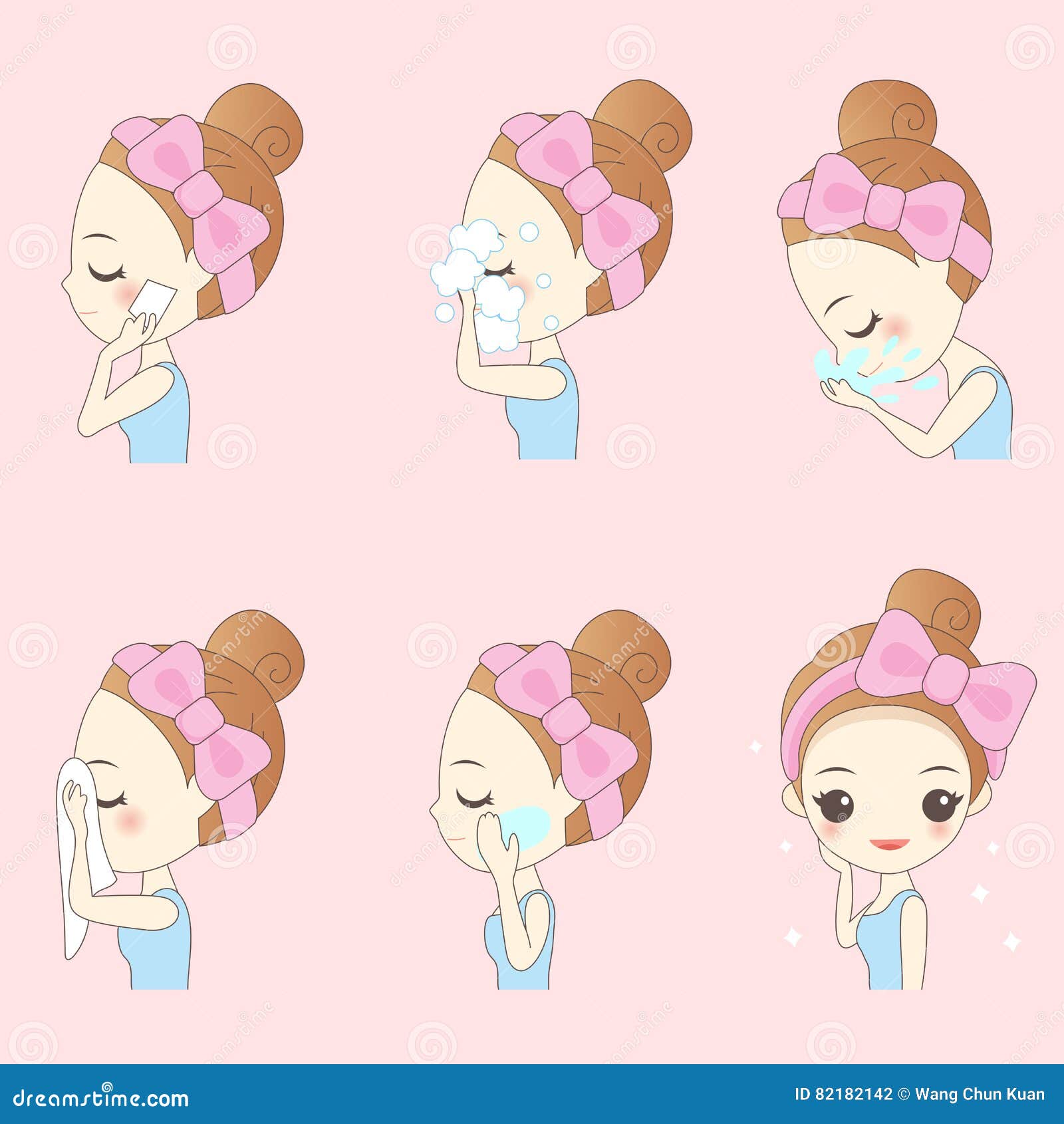 Cartoon woman make up stock vector. Illustration of female - 82182142