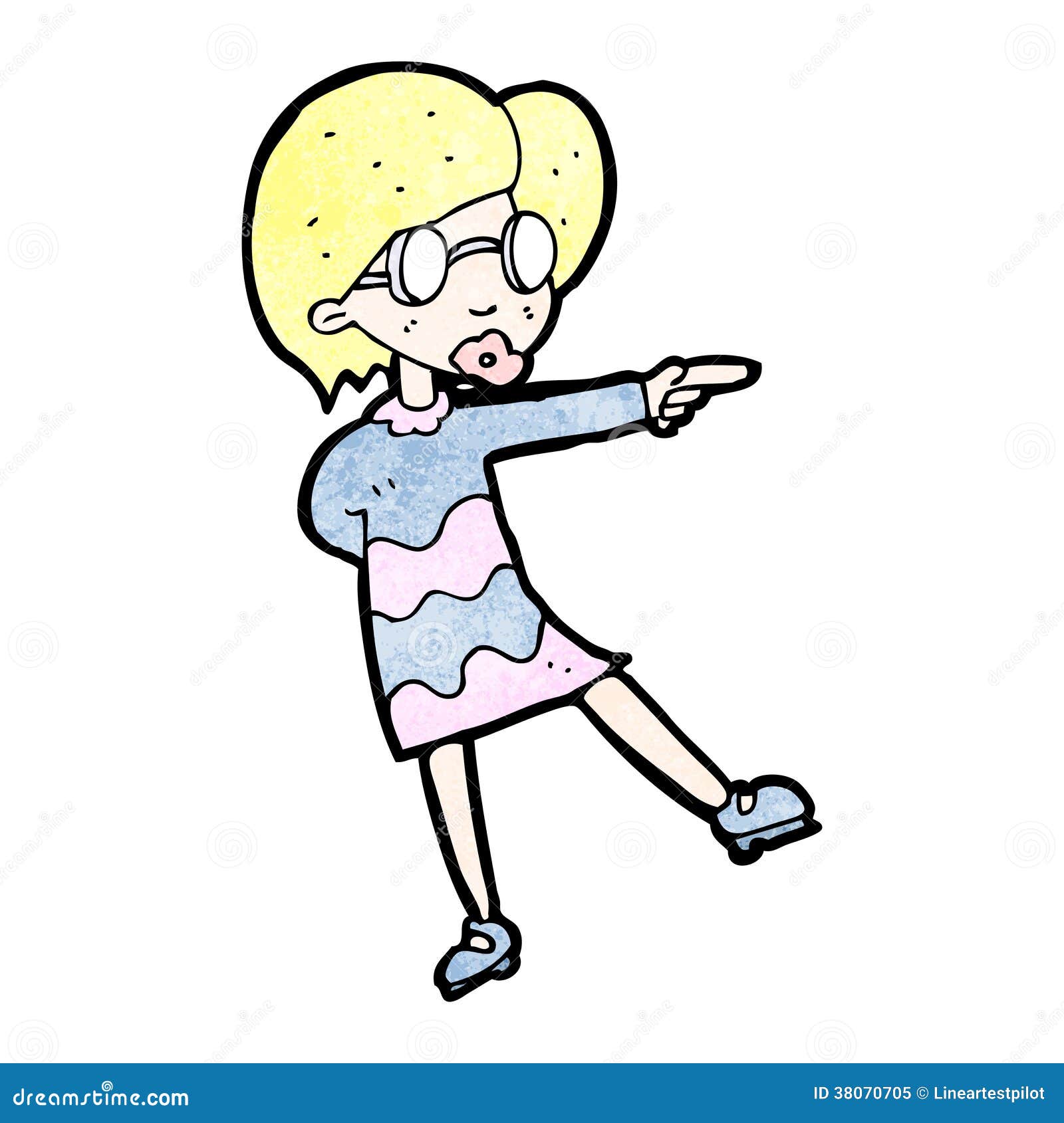 Cartoon woman pointing stock illustration. Illustration of character ...