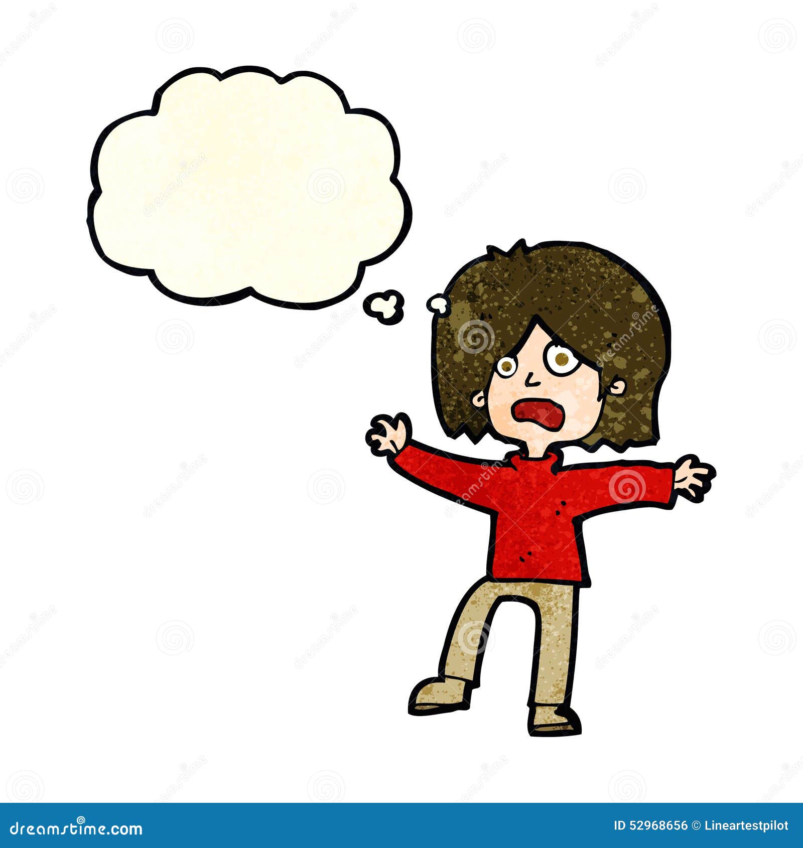 Cartoon Woman Pointing Finger of Blame with Speech Bubble Stock ...