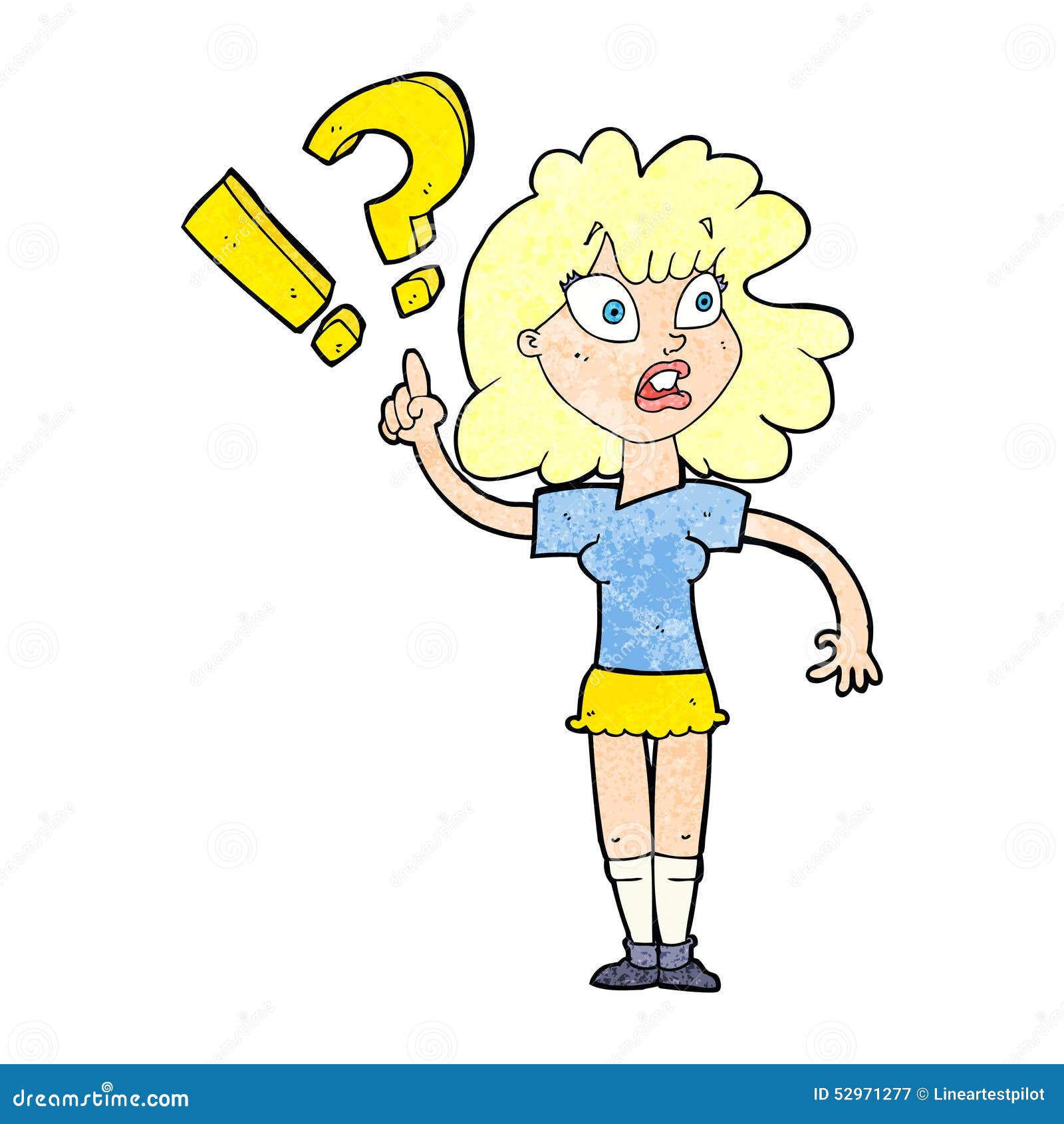 Cartoon Woman with Question Stock Illustration - Illustration of woman ...