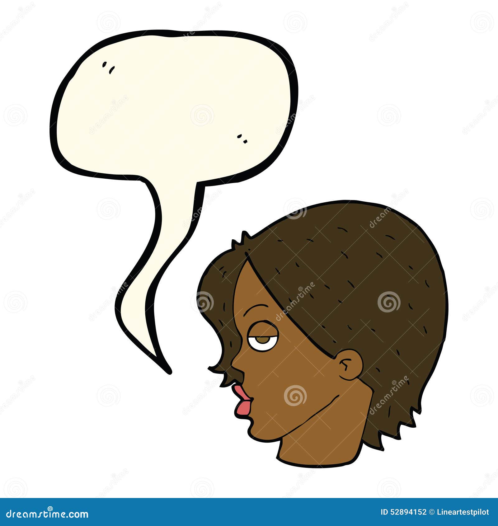 Cartoon Woman Raising Eyebrow with Speech Bubble Stock Illustration ...