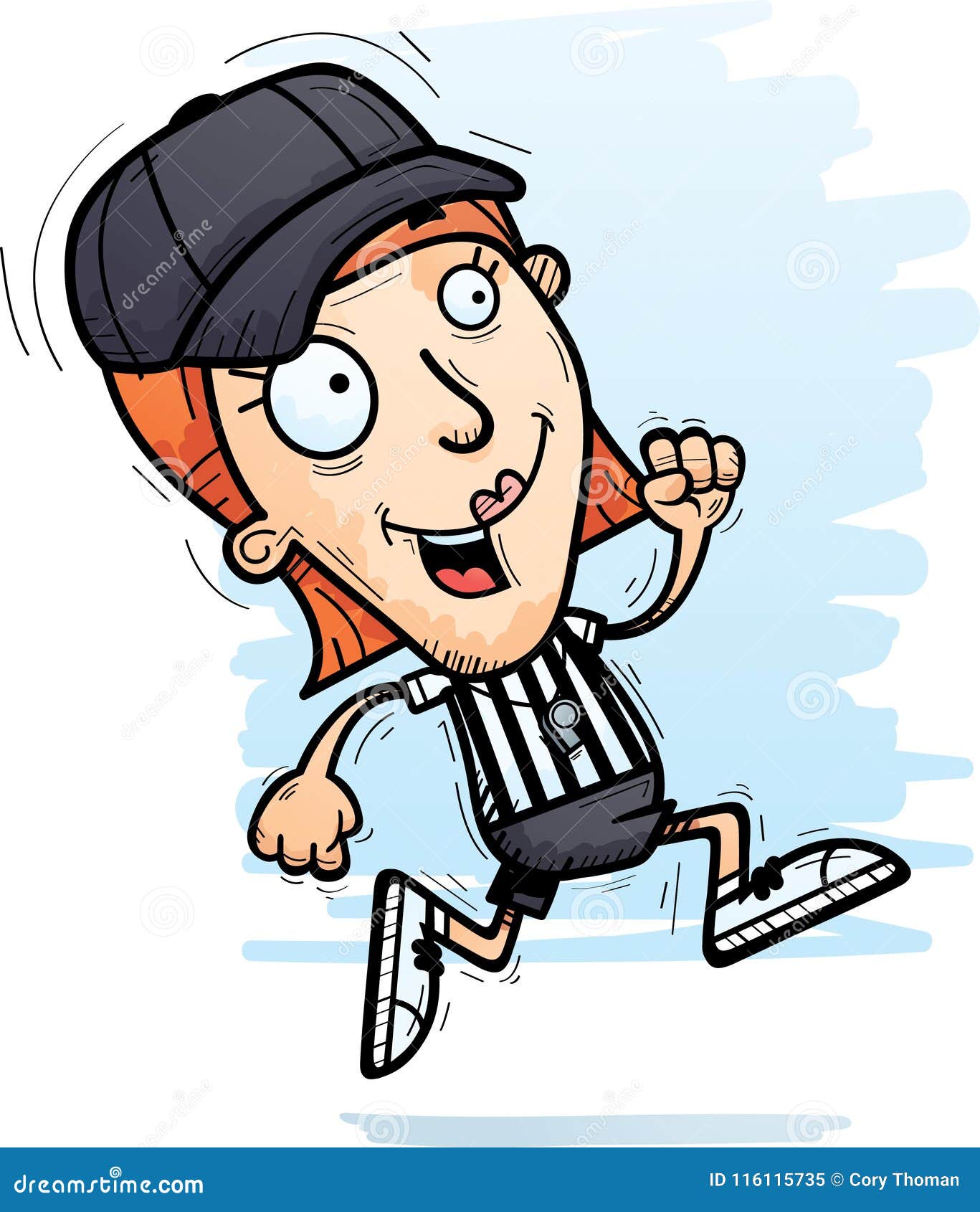 Cartoon Woman Referee Running Stock Vector - Illustration of sketch ...