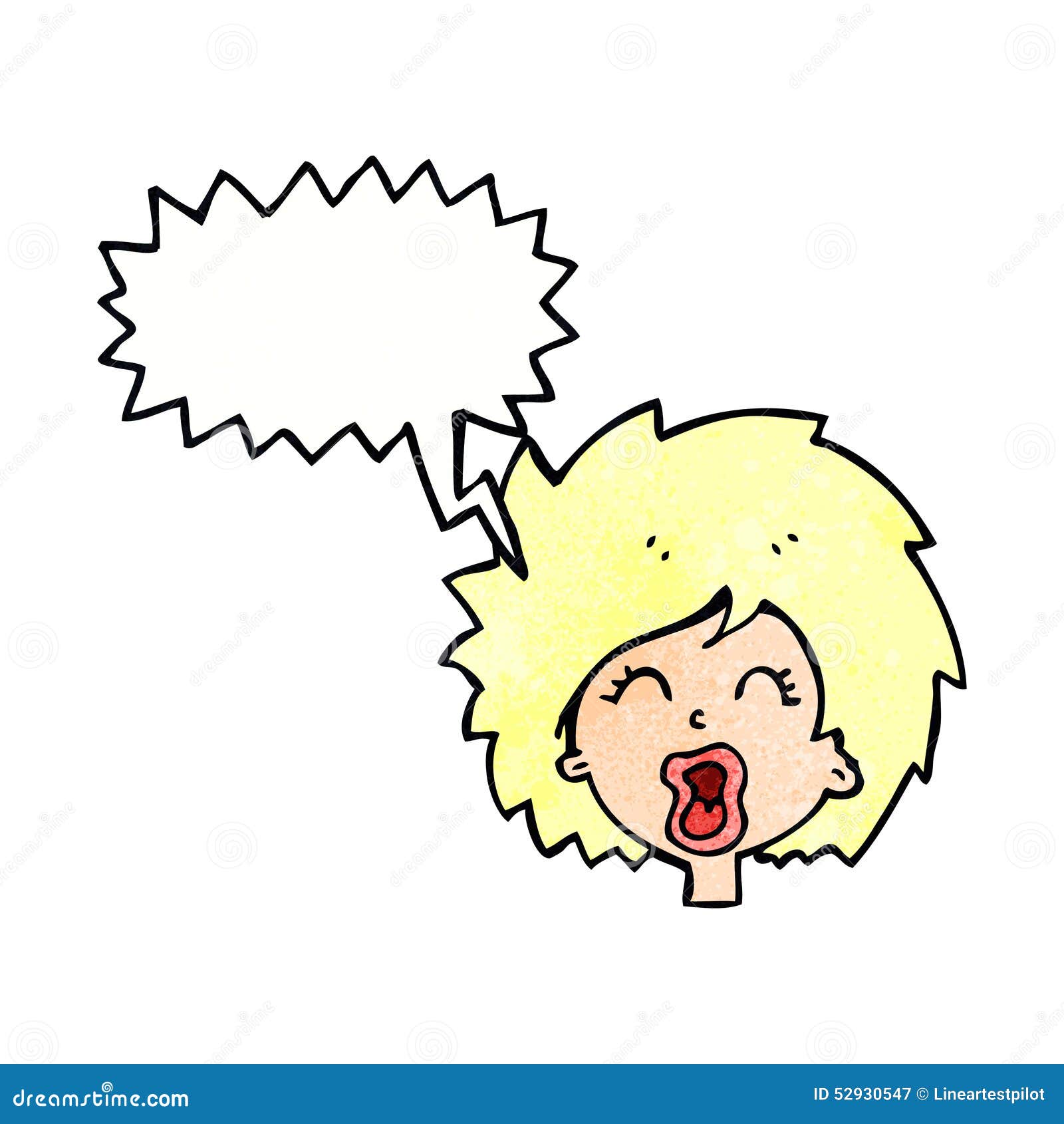 Cartoon Woman Screaming with Speech Bubble Stock Illustration ...