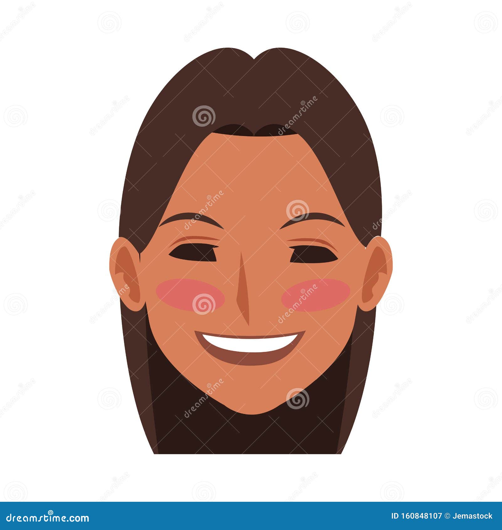 Cartoon Woman Smiling Icon Stock Vector Illustration Of Human 160848107