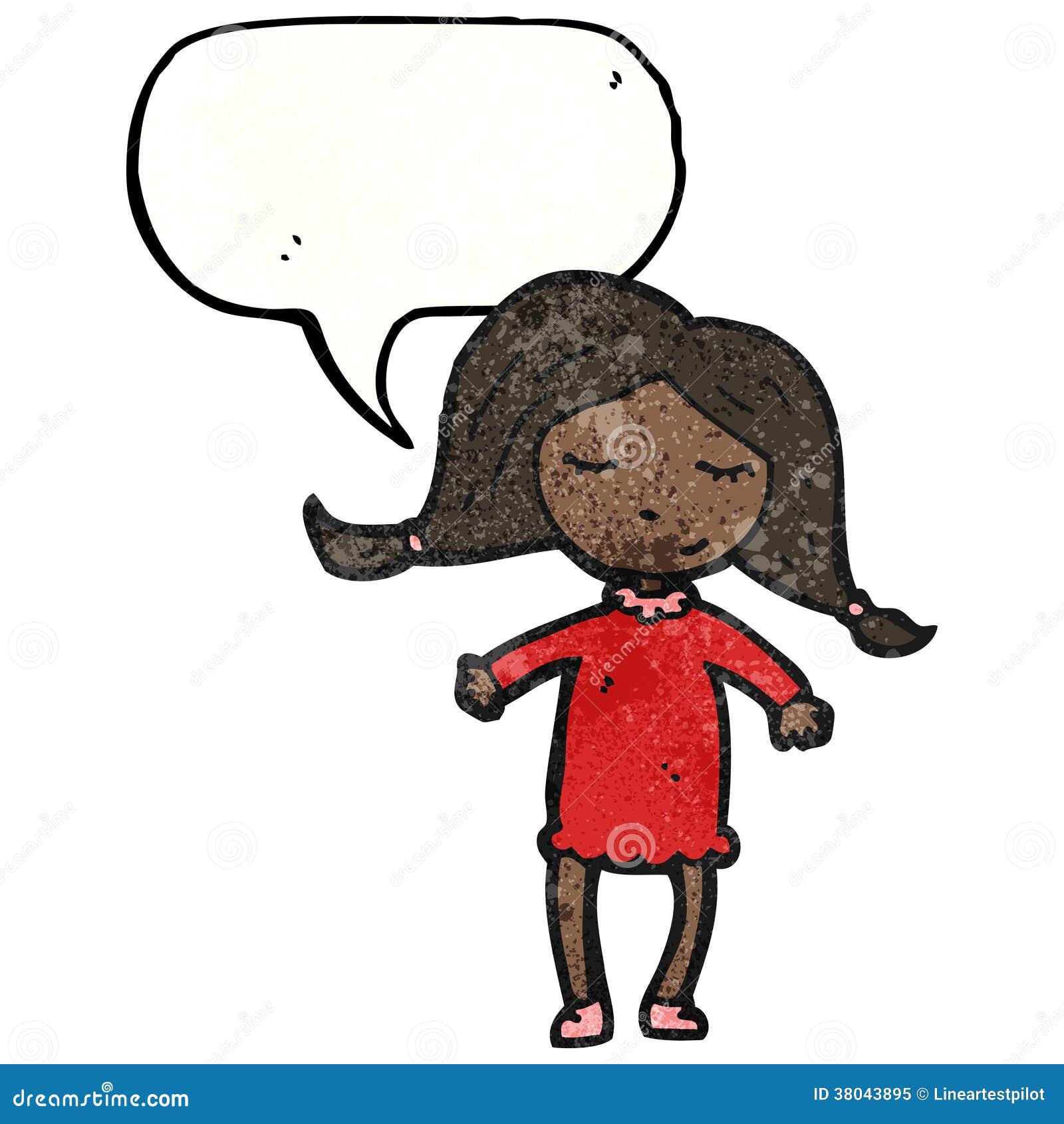 Cartoon Woman With Speech Bubble Stock Vector Illustration Of Cute
