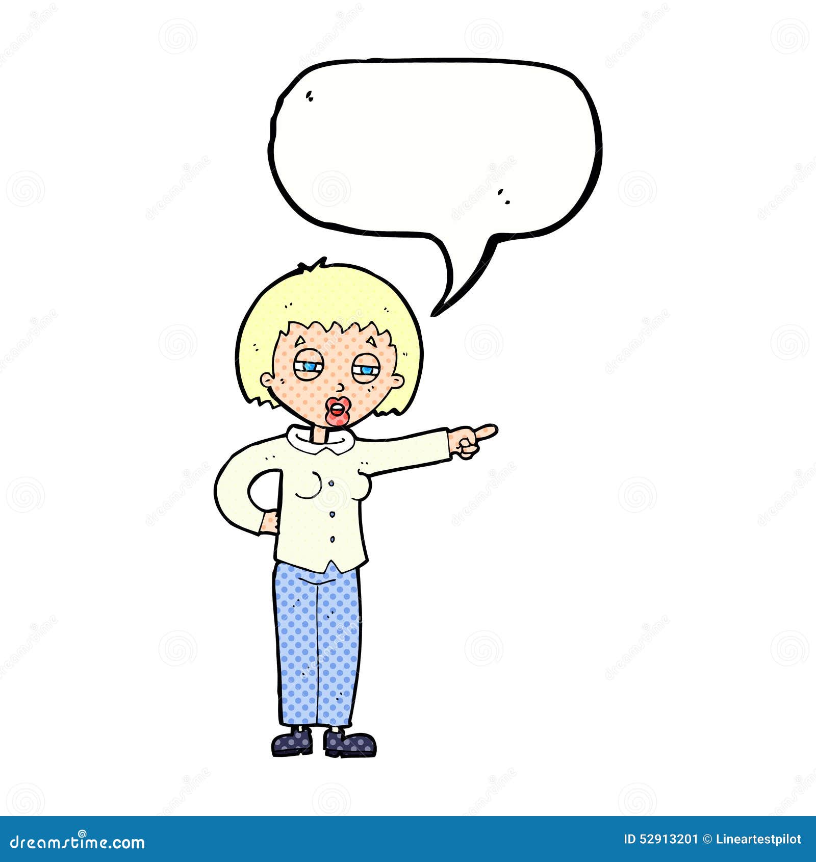 Cartoon Woman Telling Off with Speech Bubble Stock Illustration ...