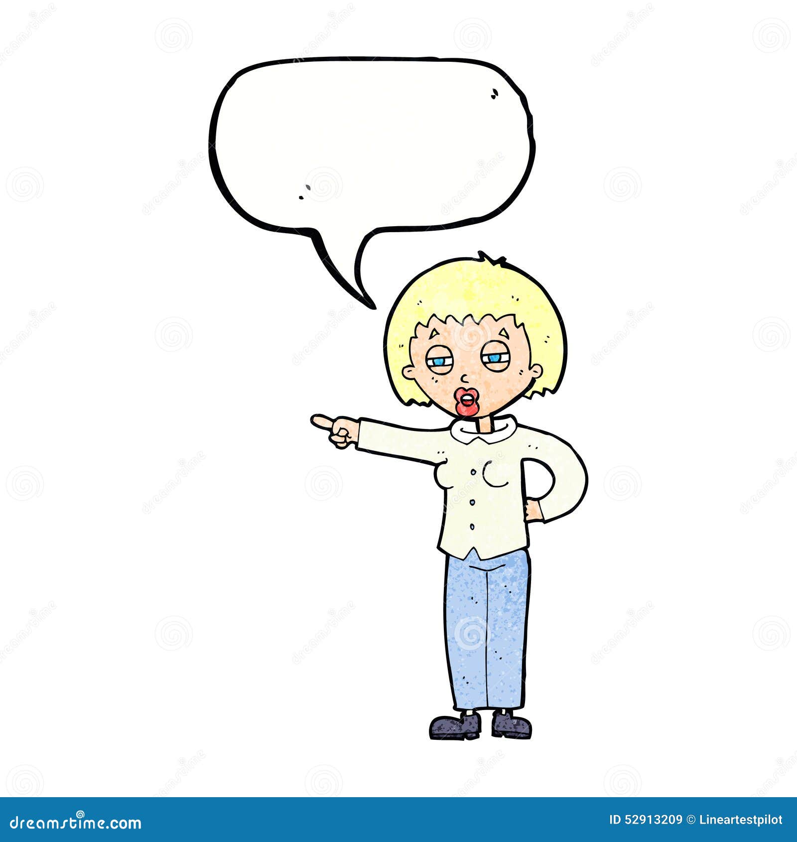 Cartoon Woman Telling Off with Speech Bubble Stock Illustration ...