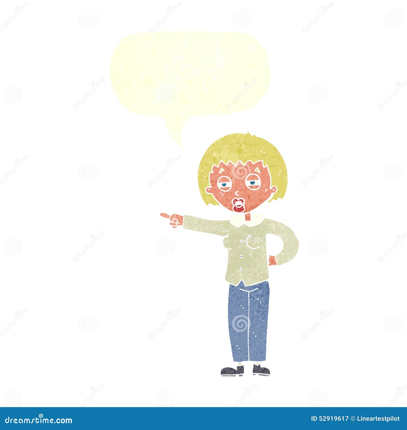Cartoon Woman Telling Off with Speech Bubble Stock Illustration ...