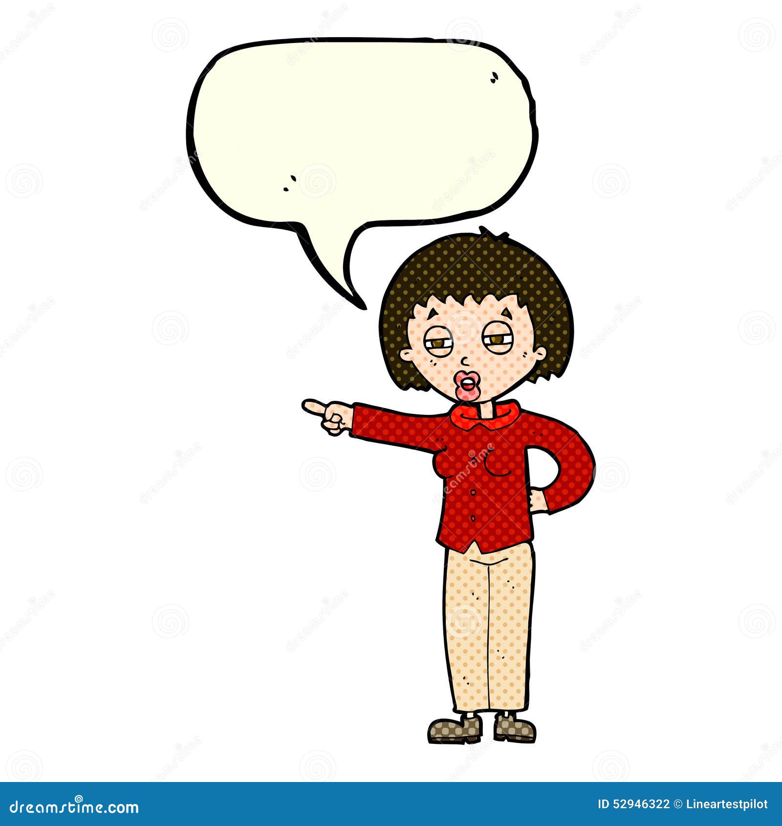 Cartoon Woman Telling Off with Speech Bubble Stock Illustration ...