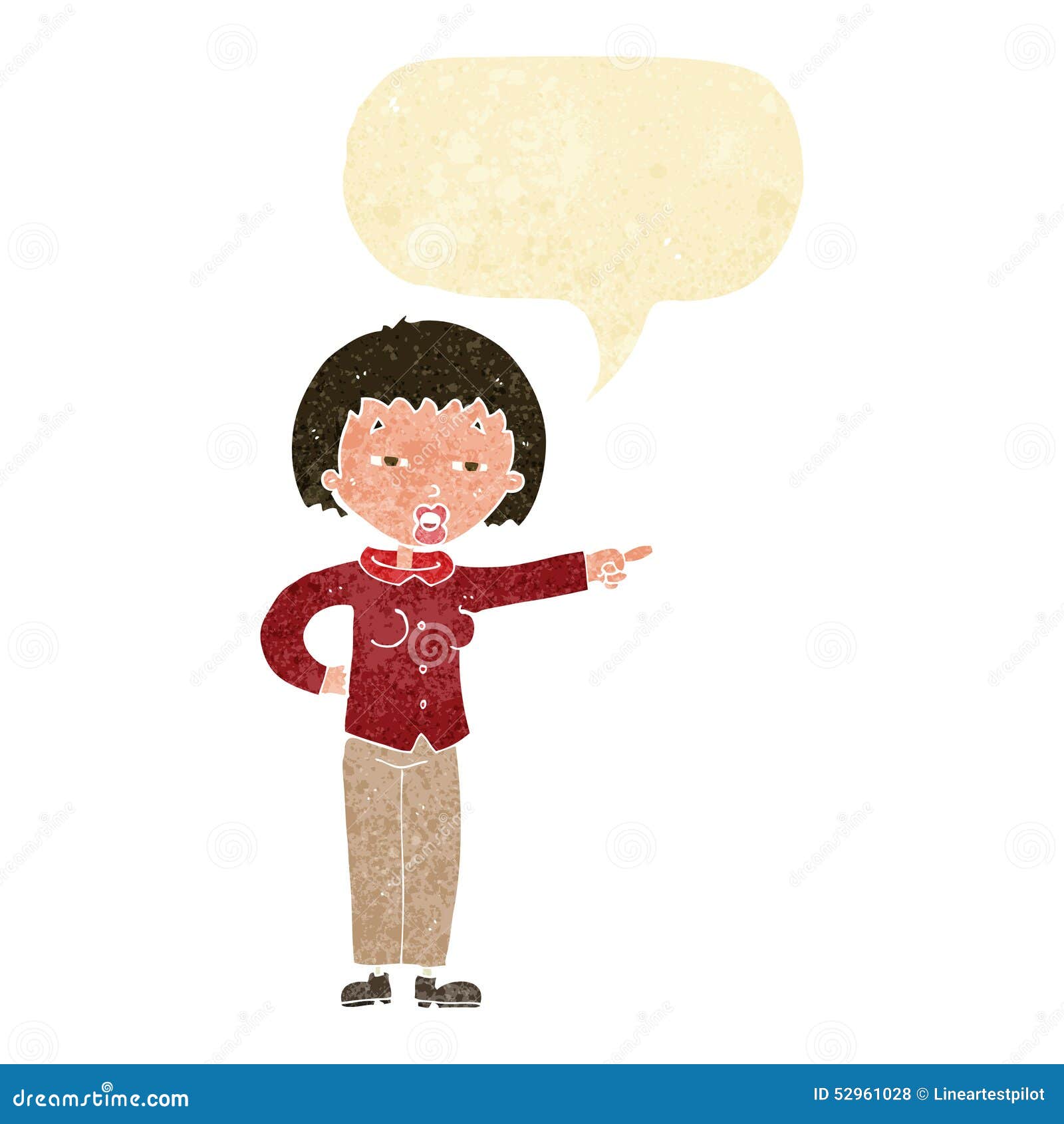 Cartoon Woman Telling Off with Speech Bubble Stock Illustration ...