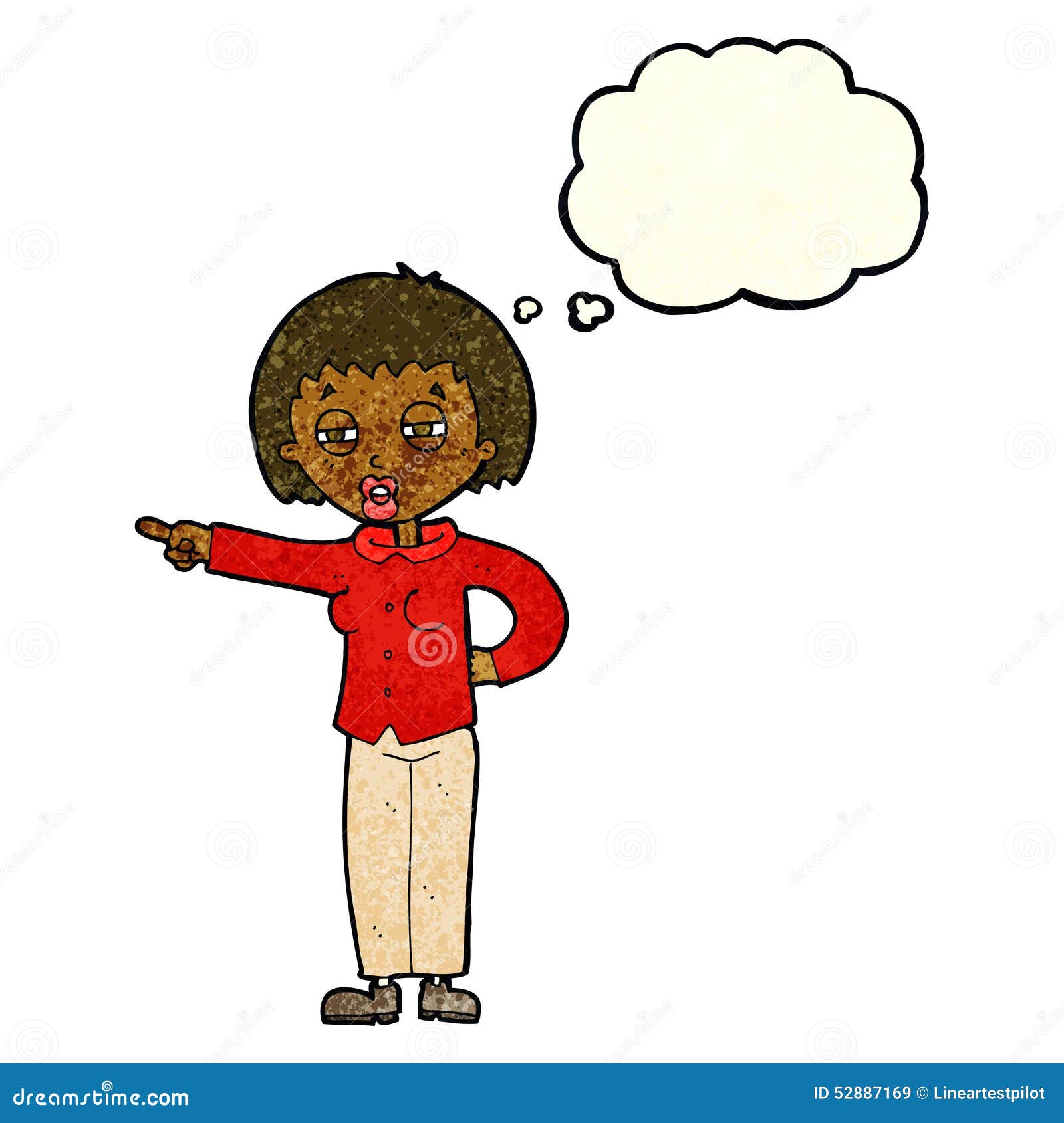 Cartoon Woman Telling Off with Thought Bubble Stock Illustration ...