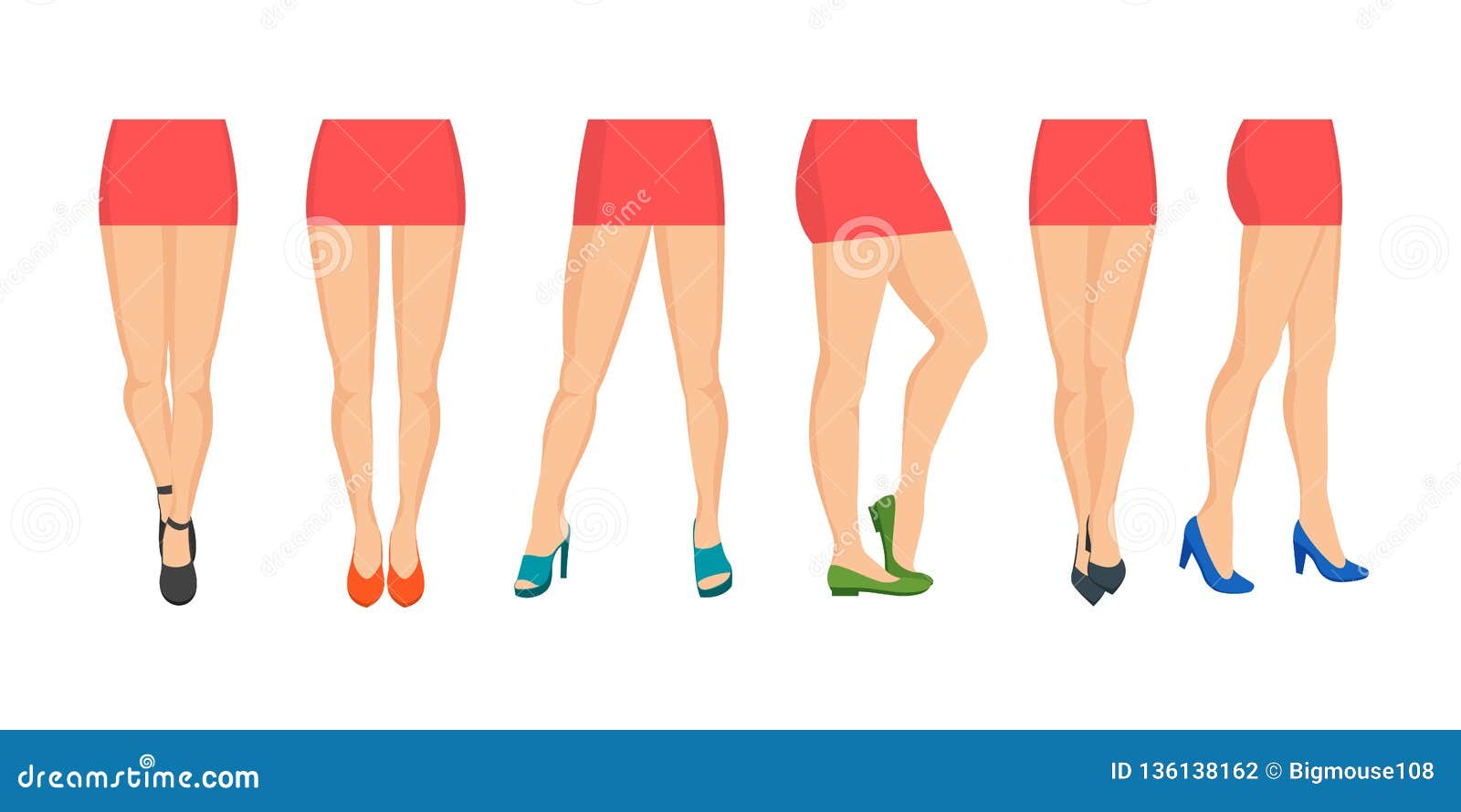 Cartoon Women Legs Icon Set Different Types. Vector Stock Vector ... Cartoon Women Legs Icon Set Different Types. Vector Stock Vector ...