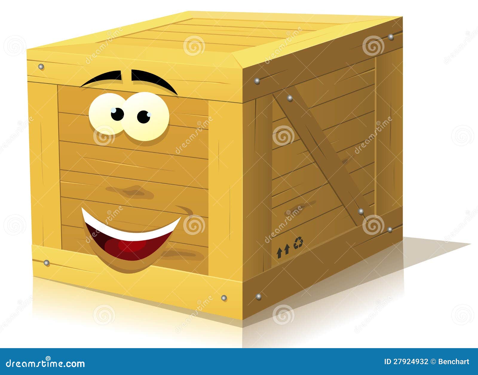 Cartoon Wood Box Character stock vector. Illustration of cube - 27924932