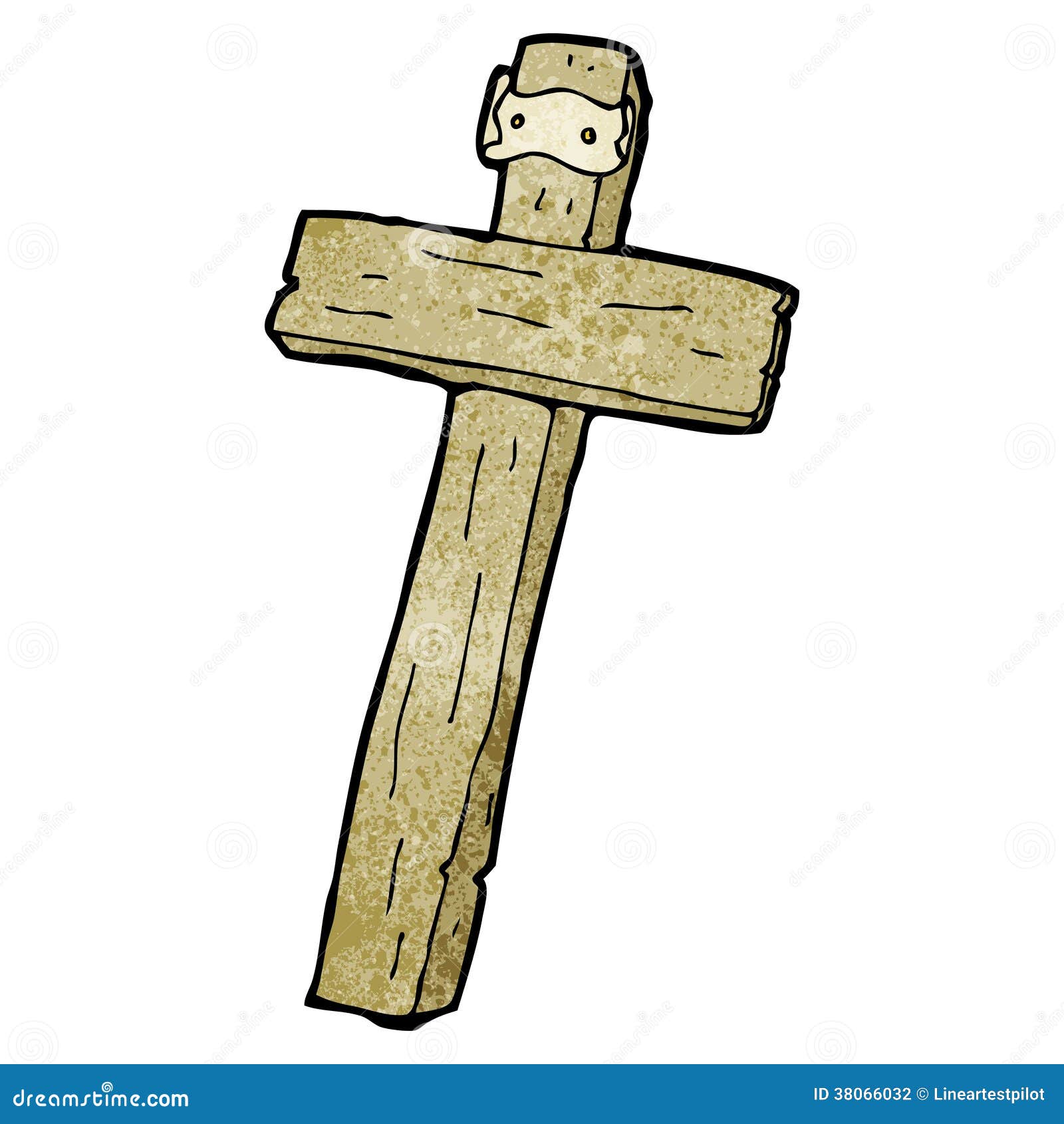 Cartoon wood cross stock vector. Illustration of traditional - 38066032