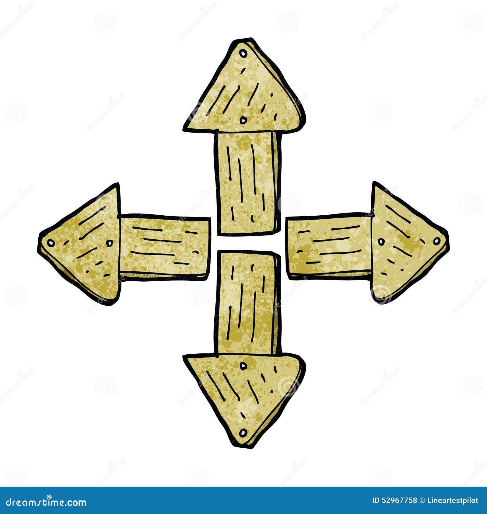 Cartoon Wood Direction Signs Stock Illustration - Illustration of ...