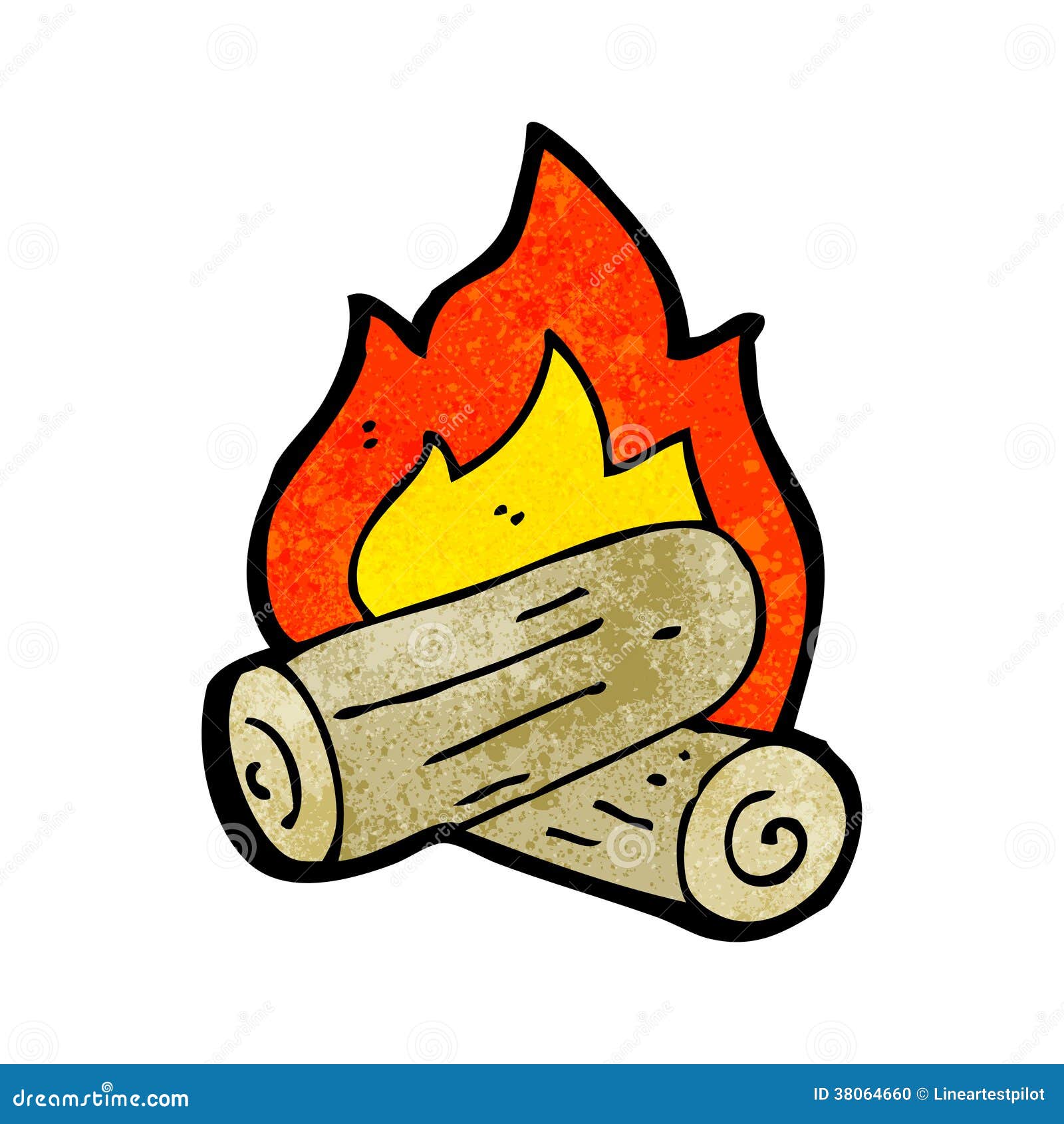 Cartoon wood fire stock vector. Illustration of clip - 38064660