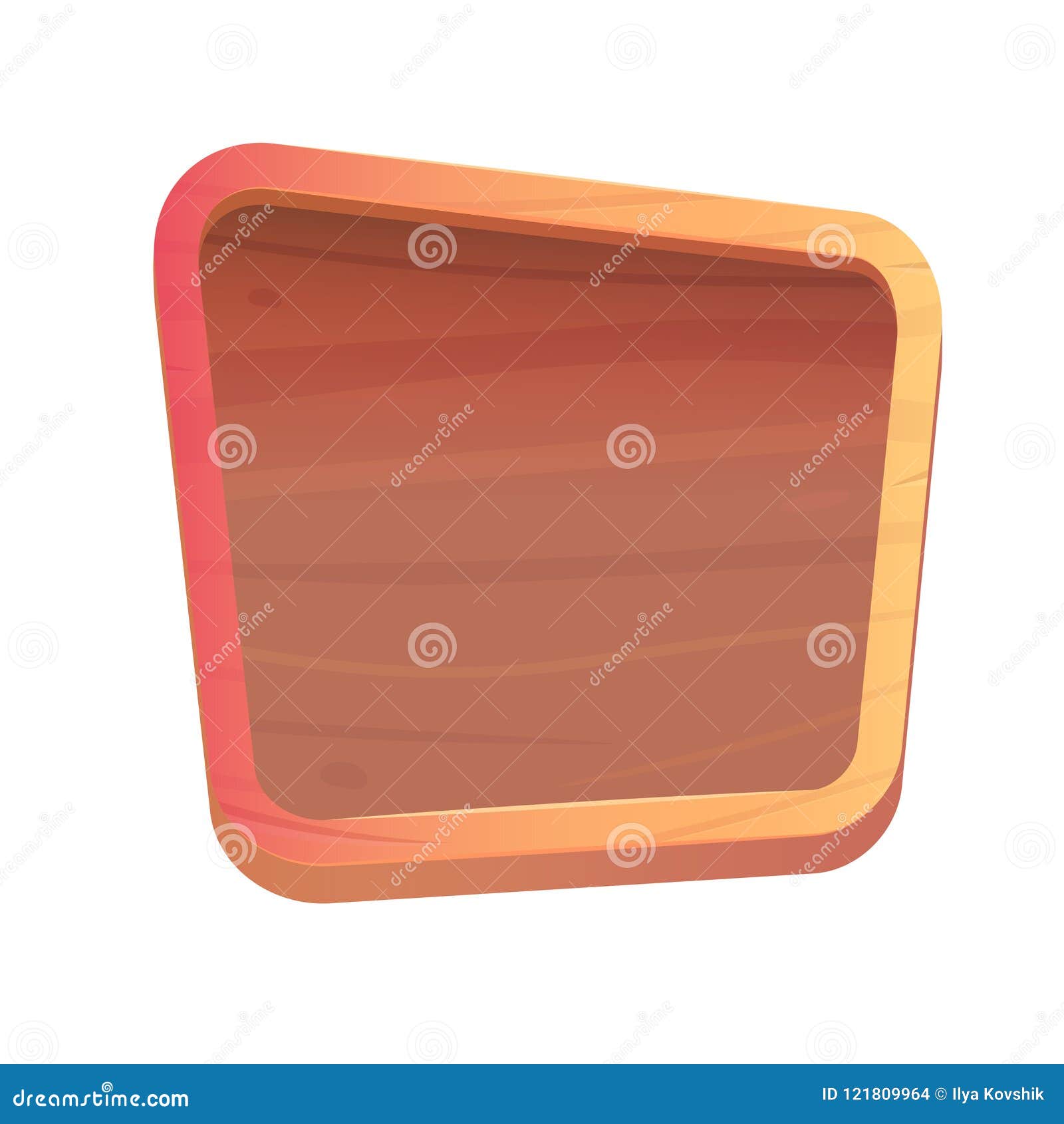 Cartoon Wood Frame. Wood GUI Button. Element for Game. Stock Vector ...