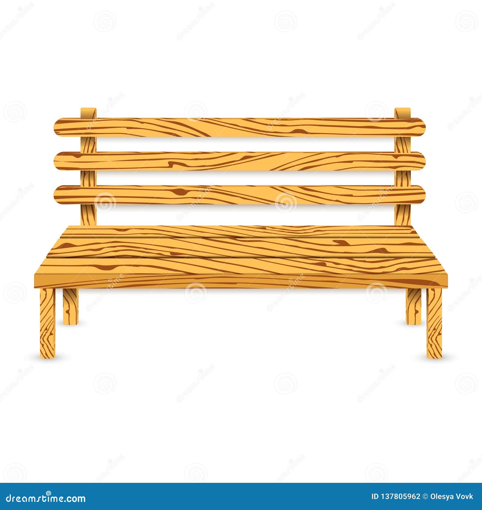 Cartoon Wooden Bench on the White Background Stock Vector ...