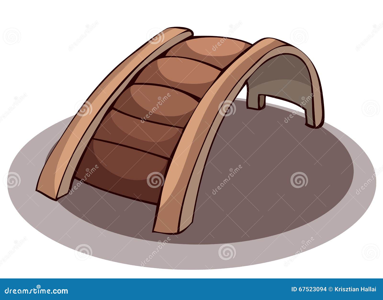 Cartoon Wooden Bridge. stock vector. Illustration of outline - 67523094