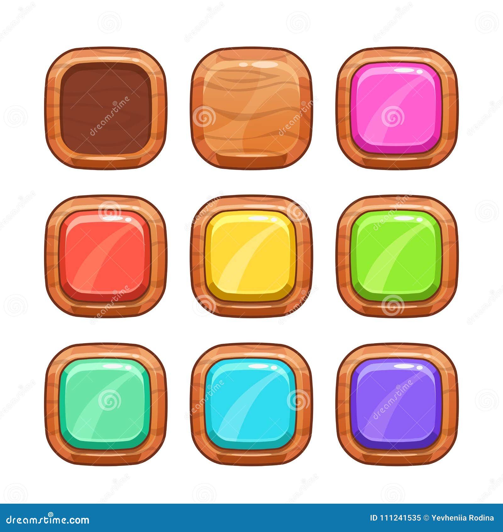 Cartoon Wooden Buttons Set. Stock Vector - Illustration of cartoon ... Cartoon Wooden Buttons Set. Stock Vector - Illustration of cartoon ...