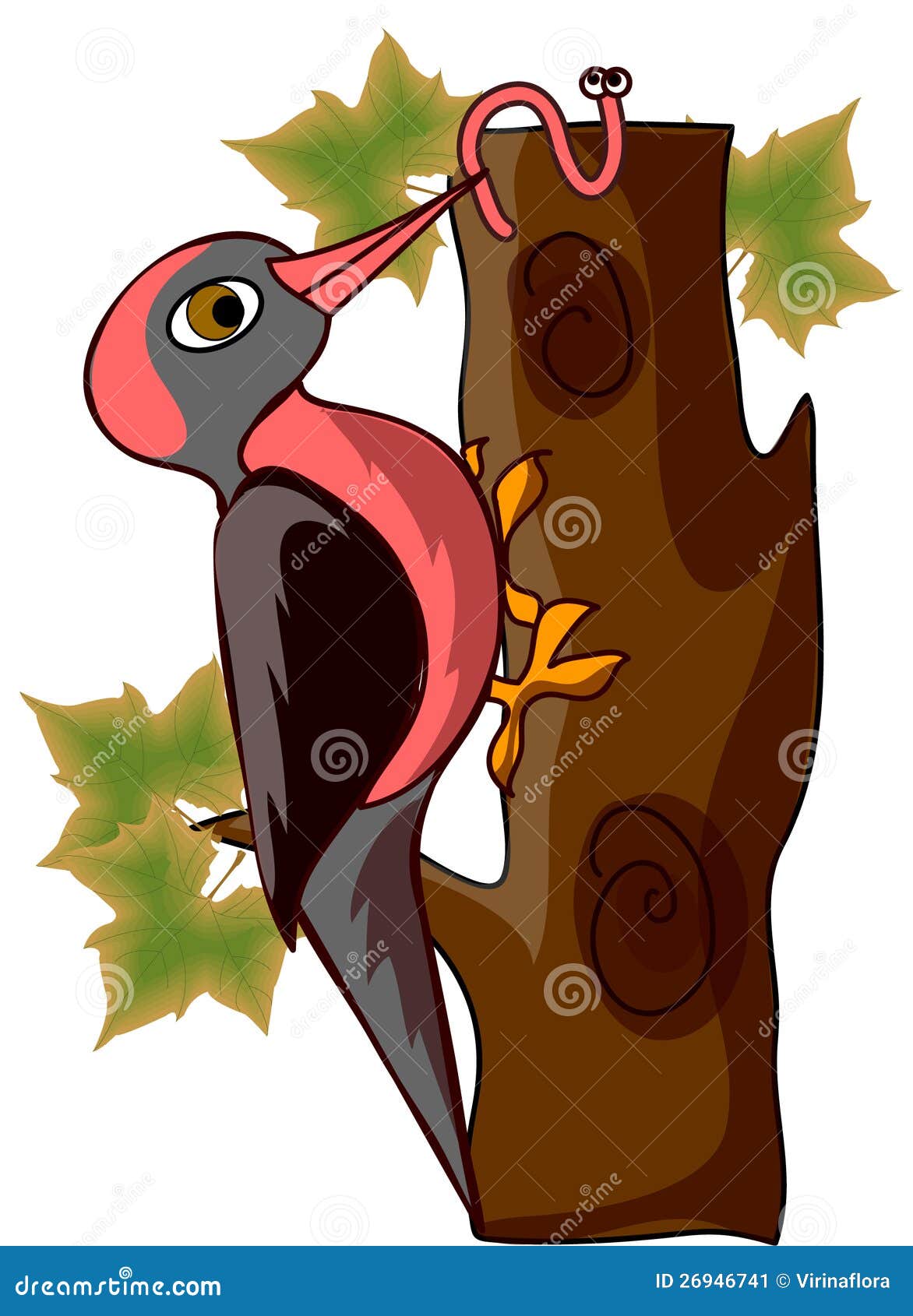Cartoon Woodpecker. Vector Illustration On A White Background ...