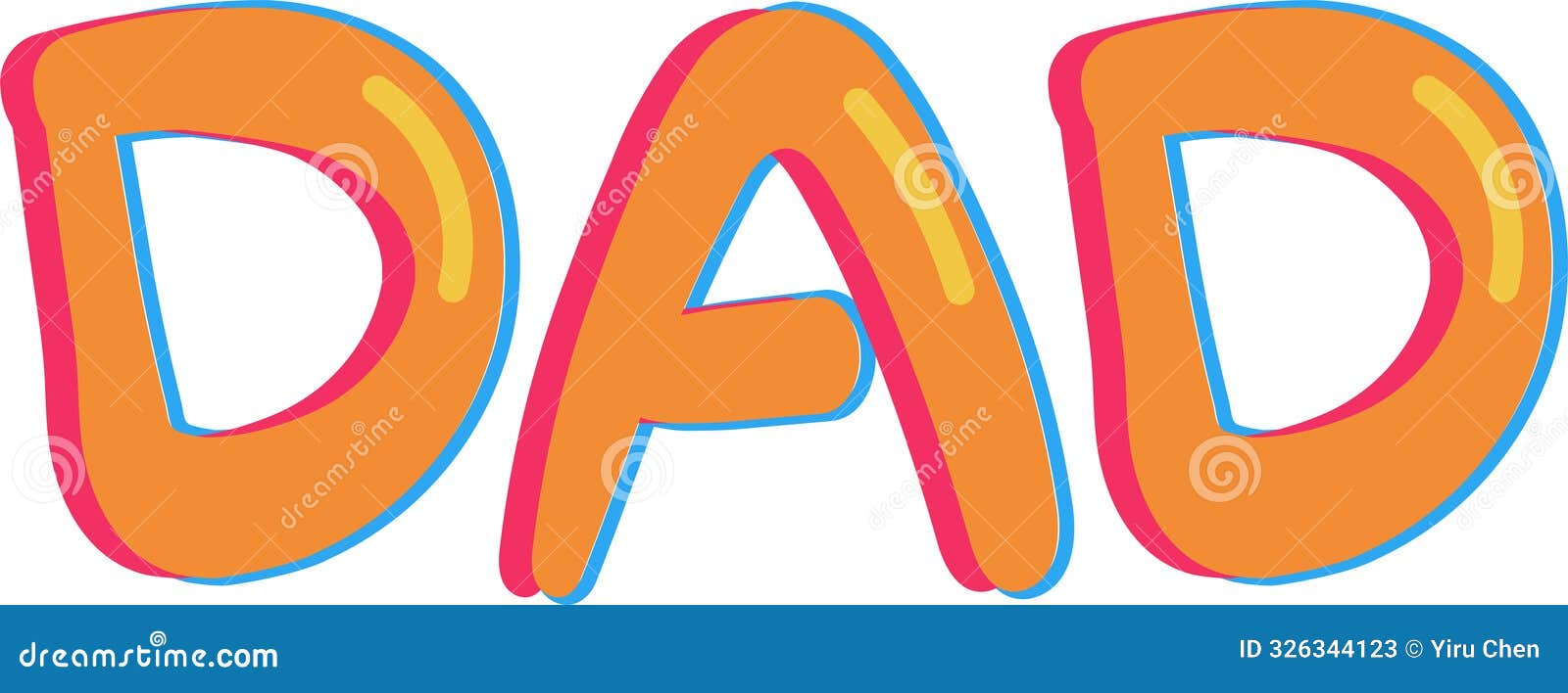 Cartoon Word Dad Lettering Text Typography Stock Illustration ...