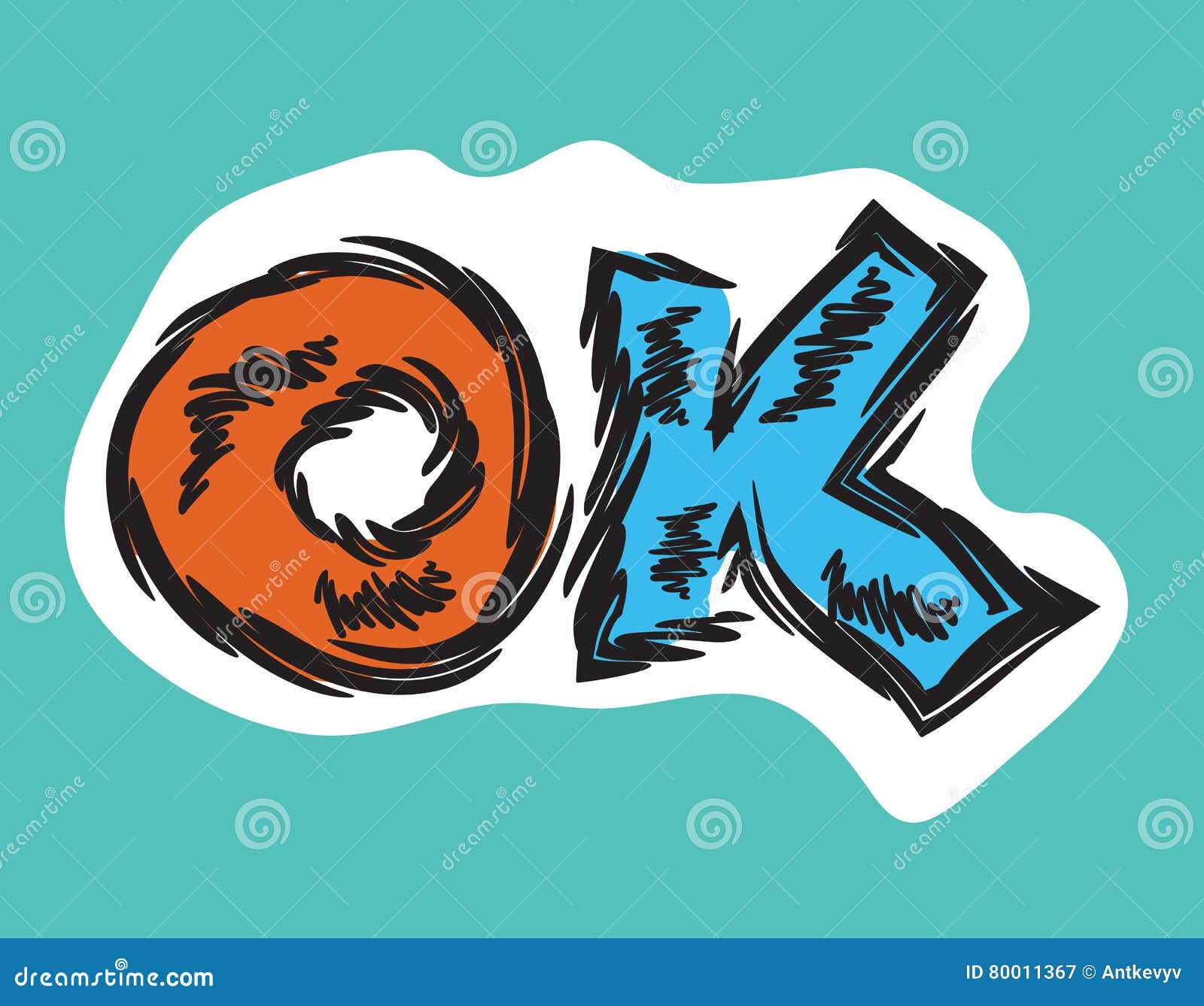 Cartoon Word OK Retro Style Stock Vector - Illustration of symbol ...