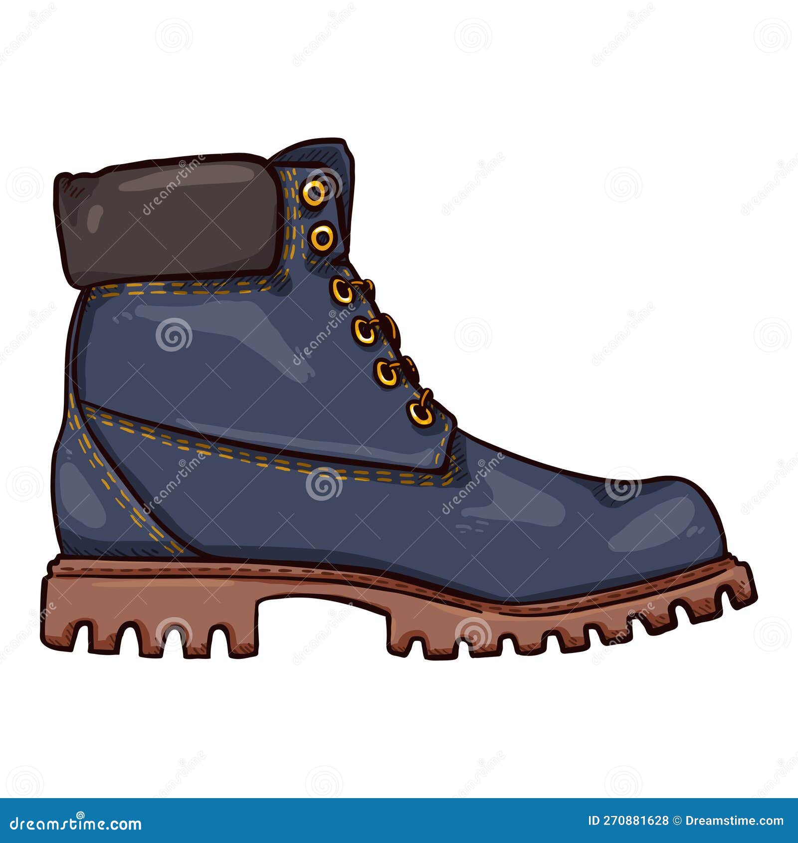 Cartoon Blue Work Boots Vector Illustration Stock Vector - Illustration ...