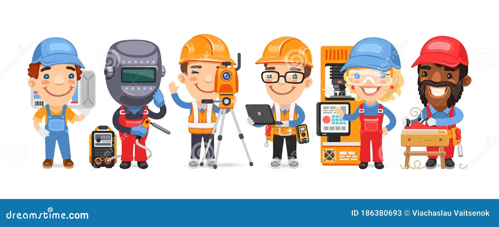 Cartoon Milling Machine Worker Vector Illustration | CartoonDealer.com ...