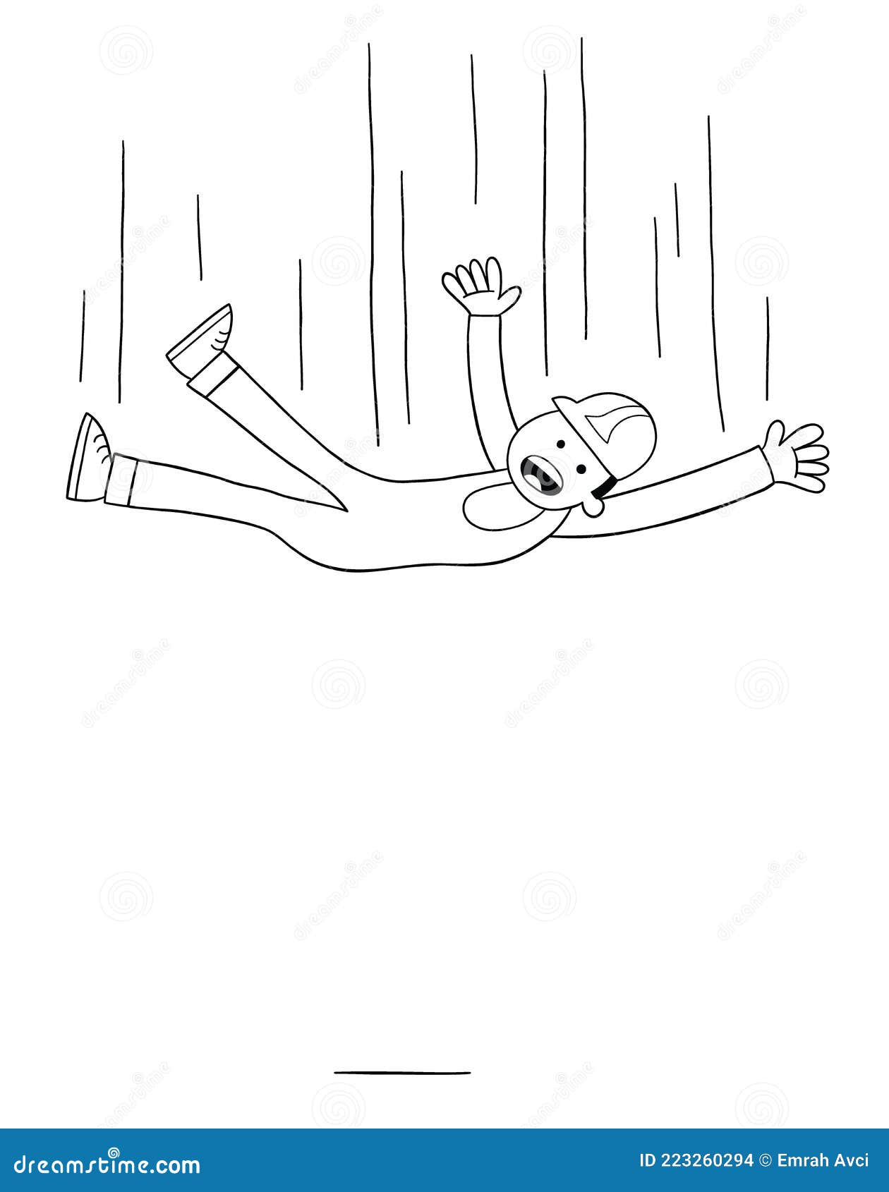 Cartoon Worker Falls from Height, Vector Illustration Stock Vector ...