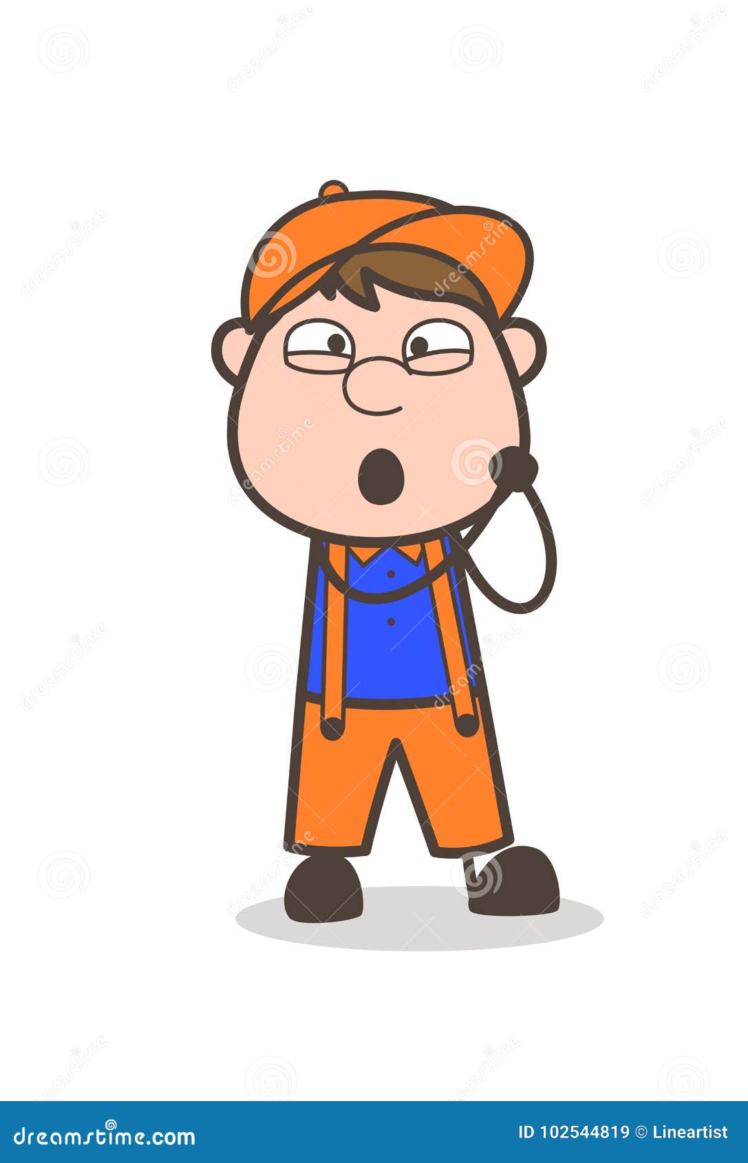 Cartoon Worker Feeling Very Happy Vector Expression Stock Illustration ...