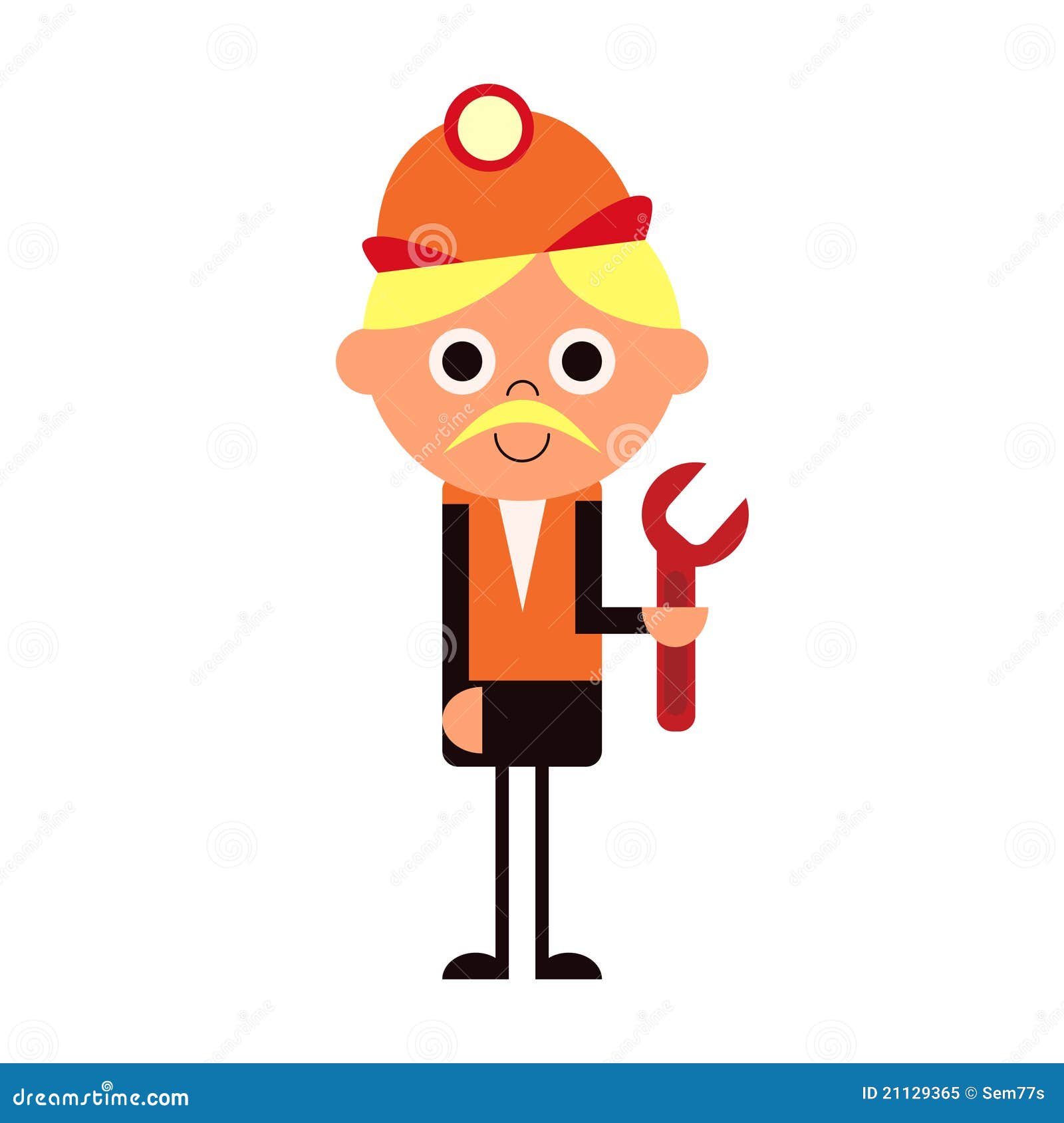 Cartoon Worker Illustration Stock Vector - Illustration of nice, white ...
