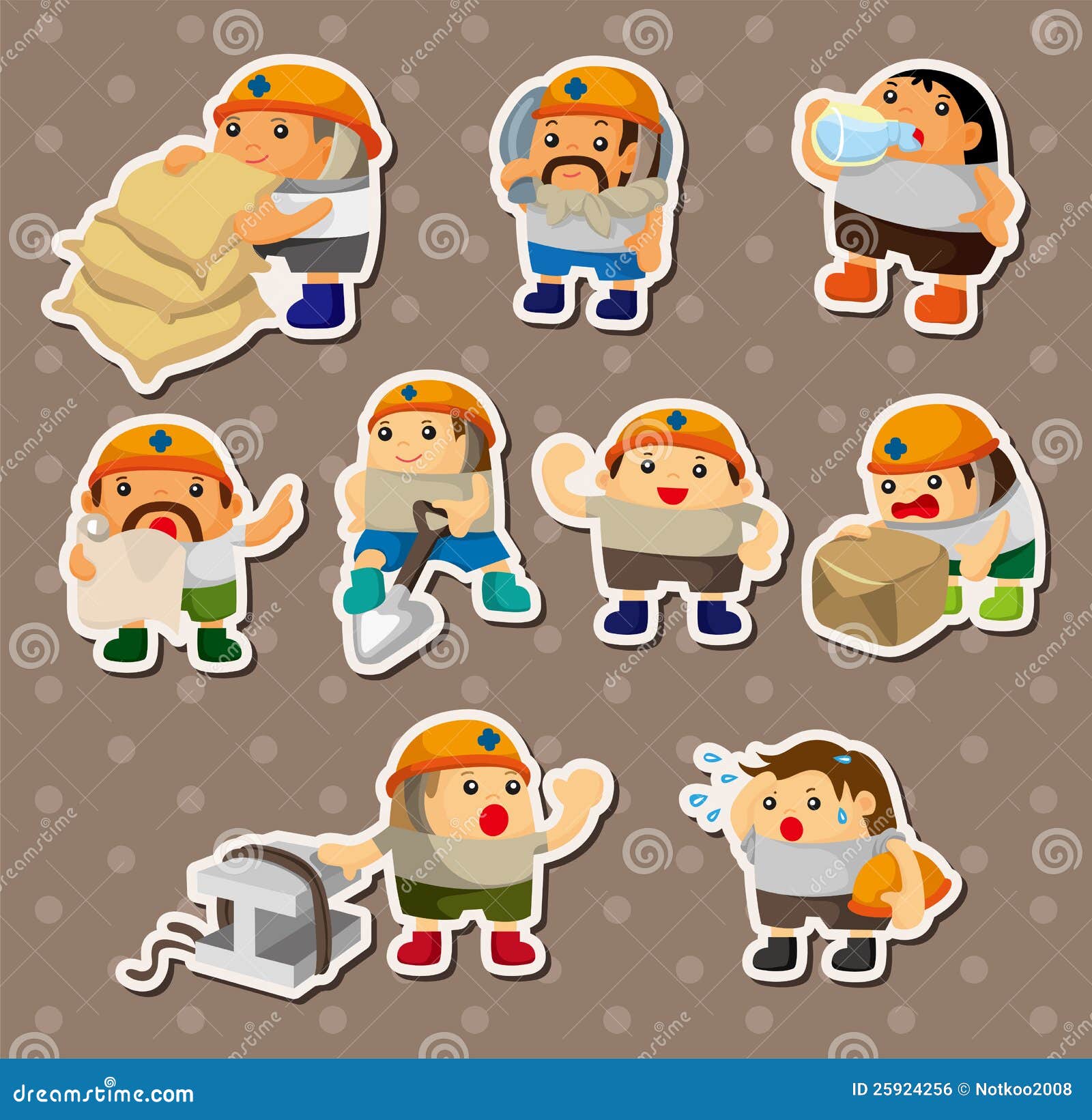 Cartoon worker stickers stock vector. Illustration of cartoon - 25924256
