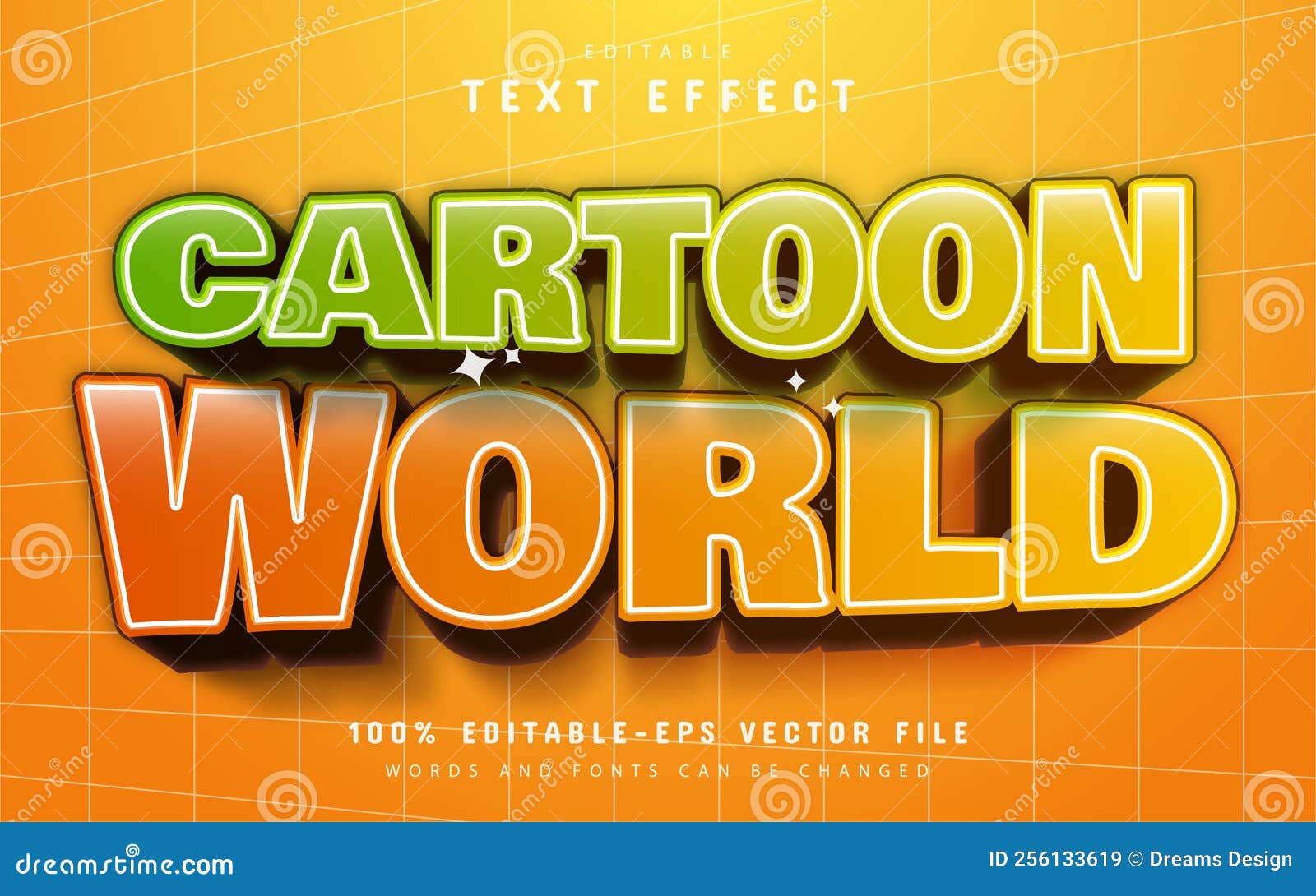 Cartoon World 3d Text Effect Stock Vector - Illustration of style ...