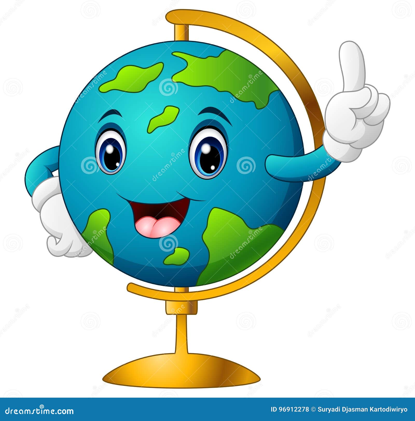 Cartoon World Globe Pointing Stock Vector - Illustration of icon ...