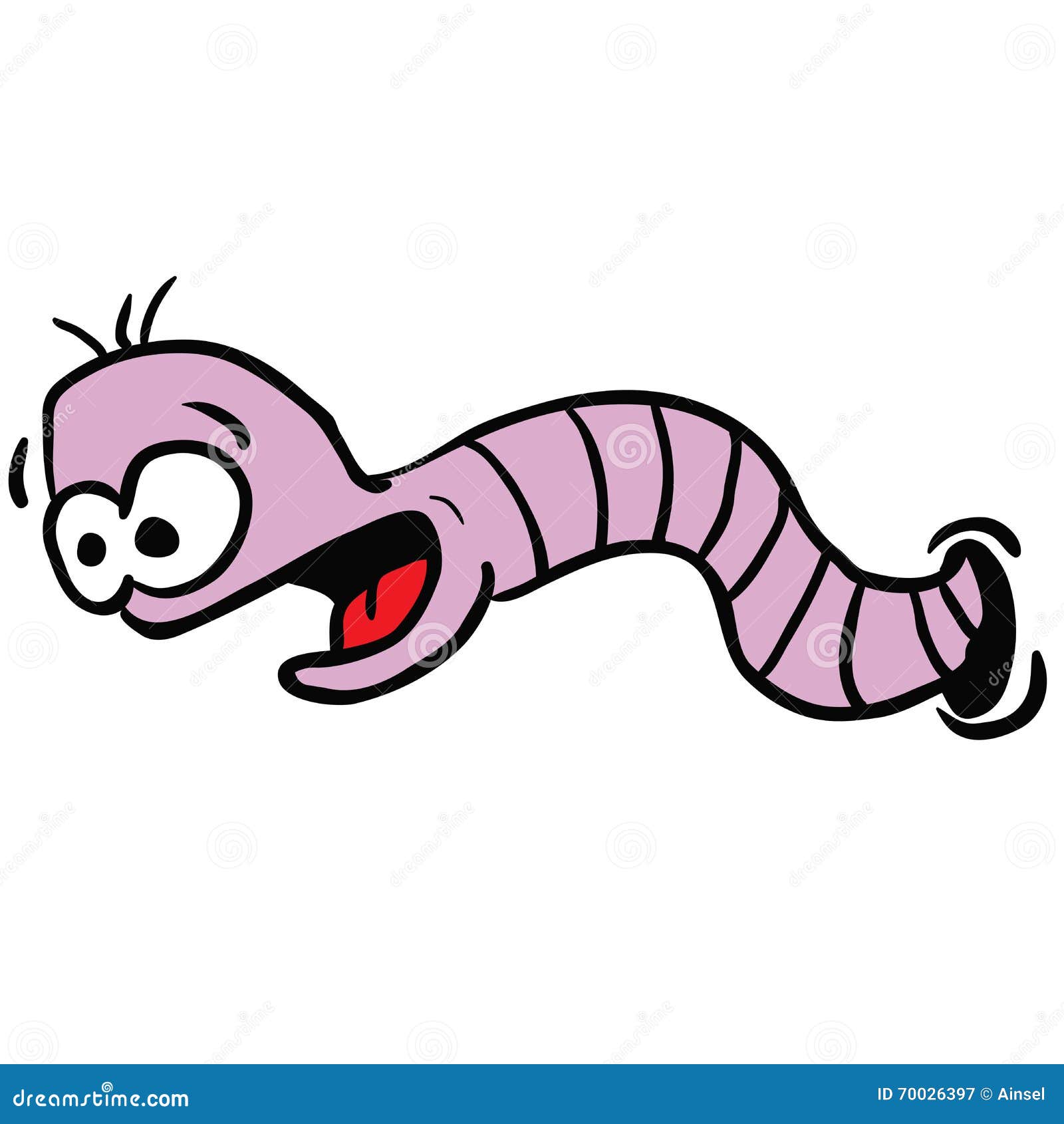 Cartoon worm stock vector. Illustration of happy, quirky - 70026397