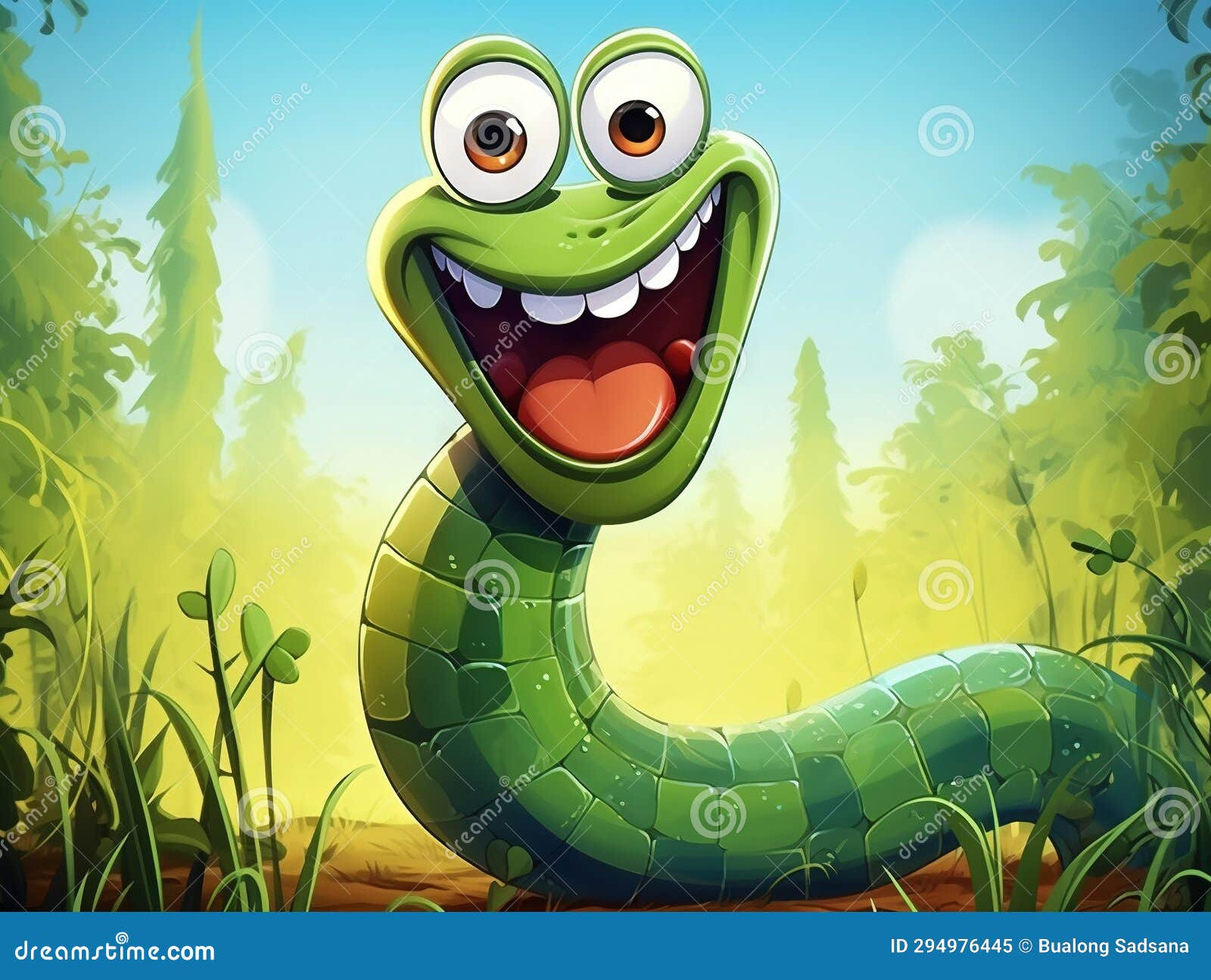Cartoon Worm Smiling Made with Generative AI Illustration Stock ...