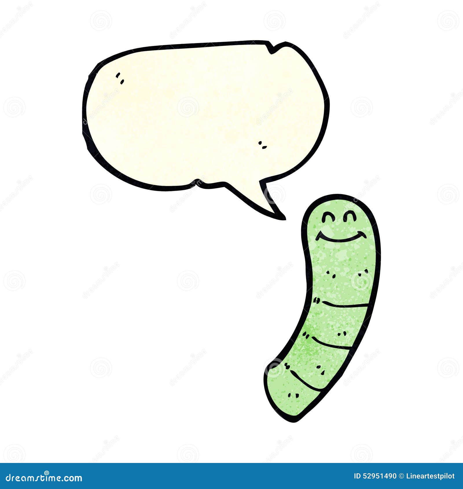 Cartoon Worm with Speech Bubble Stock Illustration - Illustration of ...