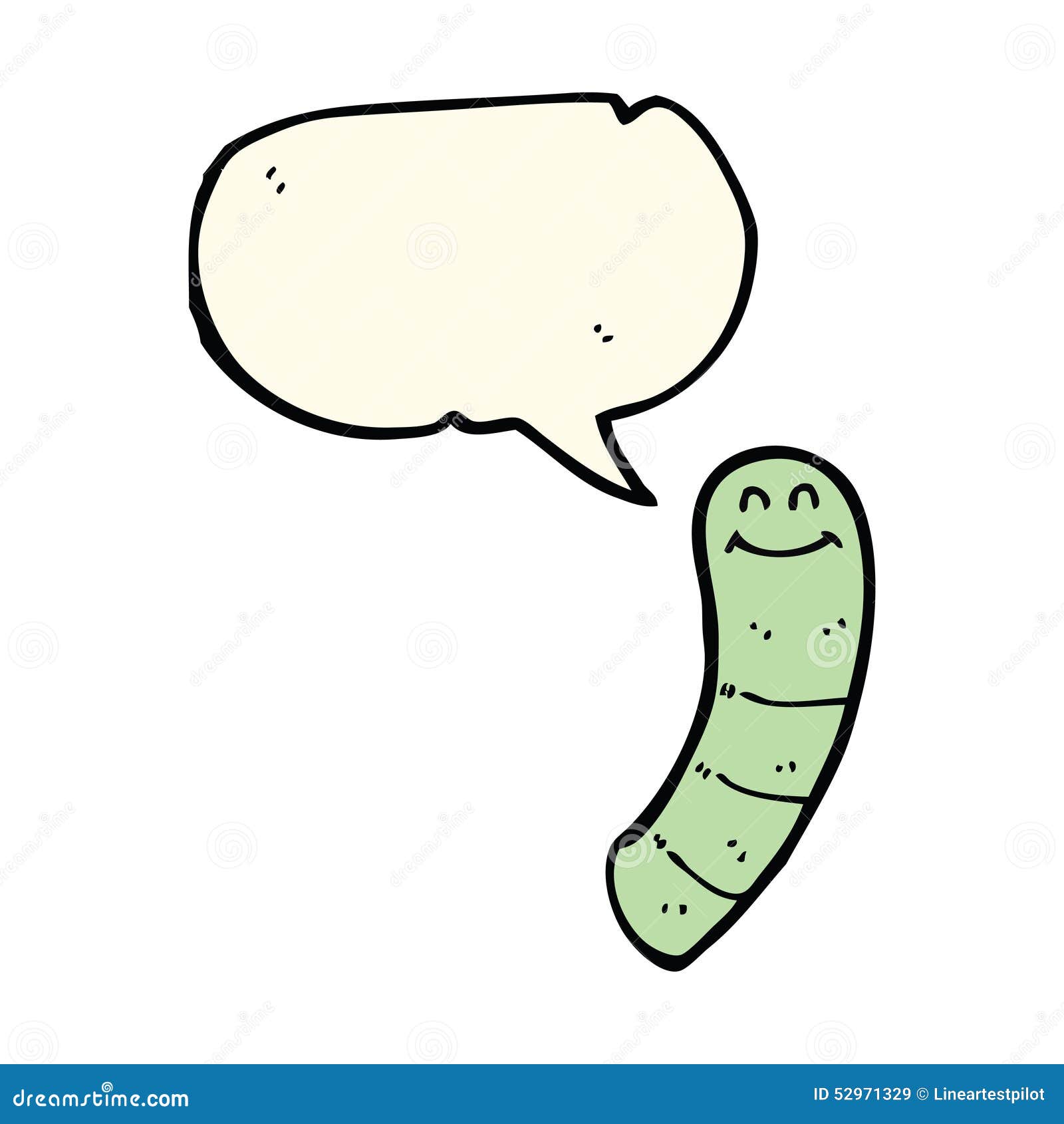Cartoon Worm with Speech Bubble Stock Illustration - Illustration of ...
