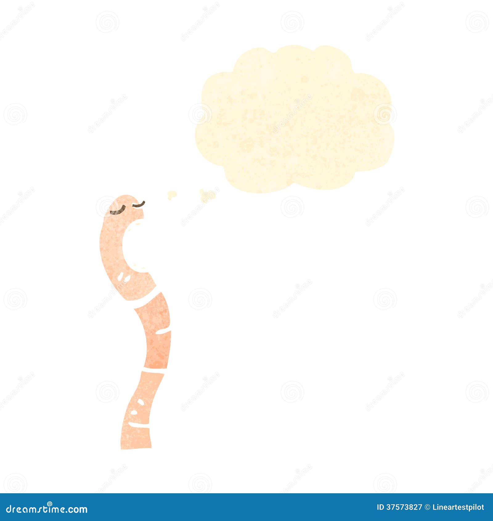 Cartoon Worm with Thought Bubble Stock Vector - Illustration of clip ...