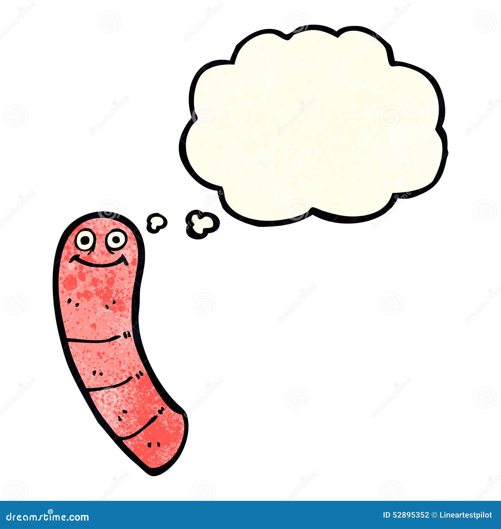 Cartoon Worm with Thought Bubble Stock Illustration - Illustration of ...